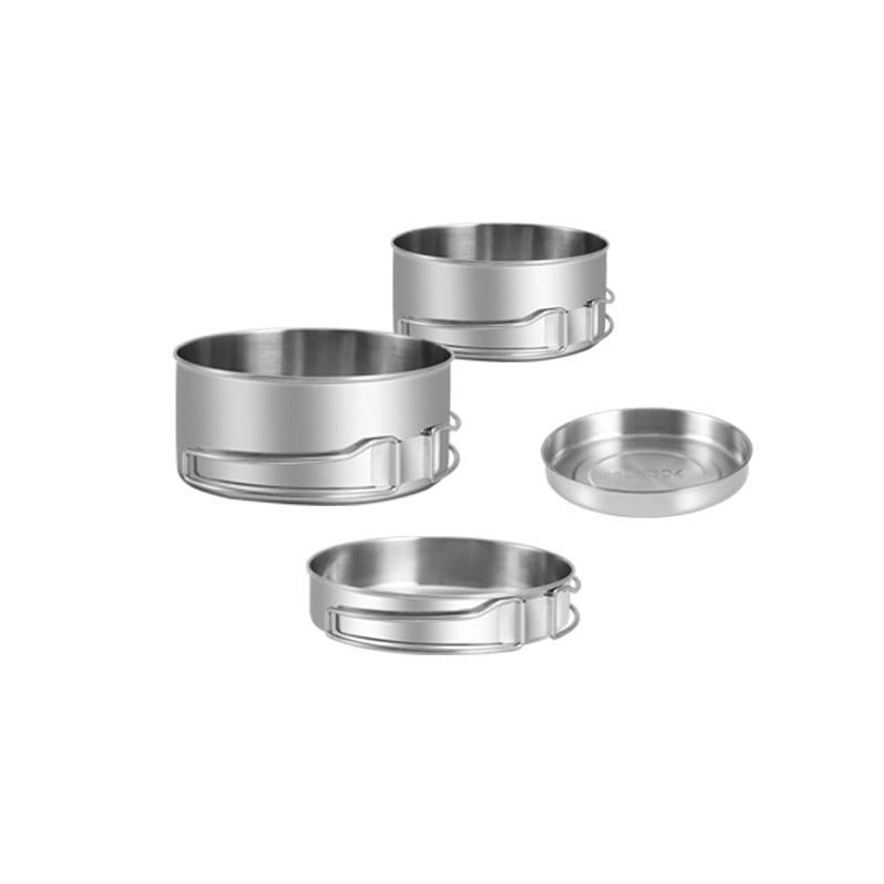 Cieatiam 304 Stainless Steel Cookware Set Camping Picnic Portable ...