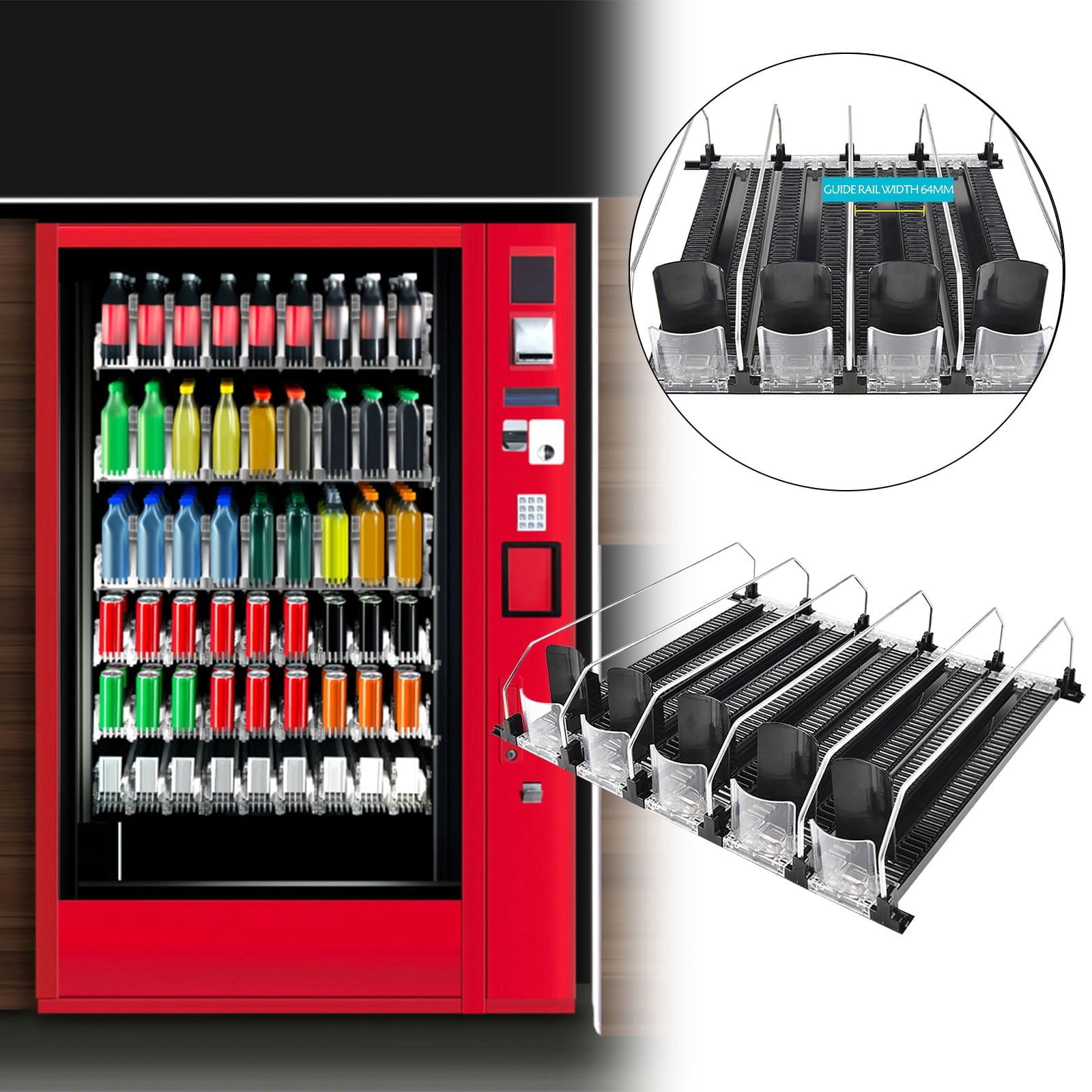 Cieatiam 5pc Supermarket Freezer Beverage Pusher Refrigerator Beverage ...