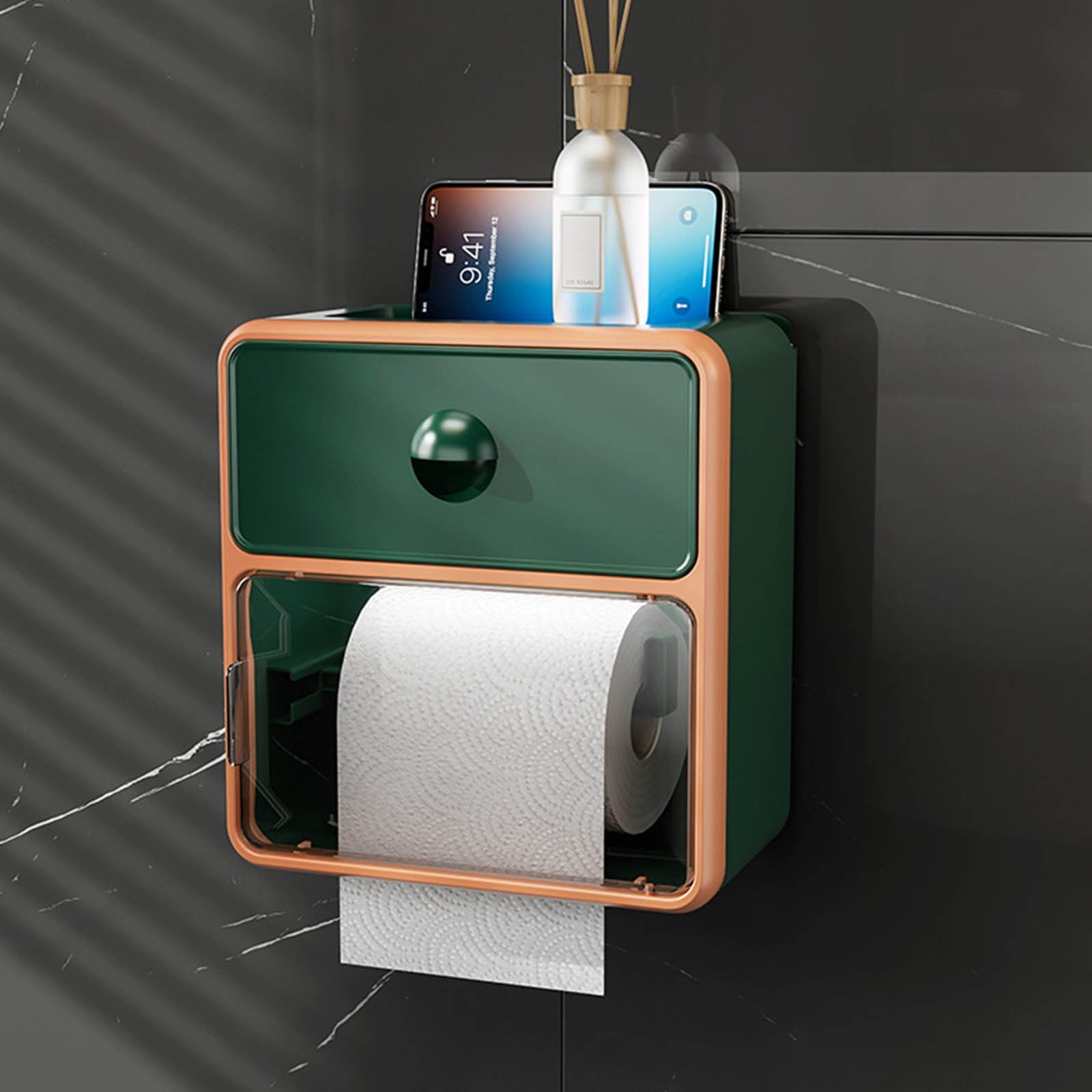 Cieatiam Bathroom Shower Tissue Box Toilet Tissue Box│Perforation-free ...