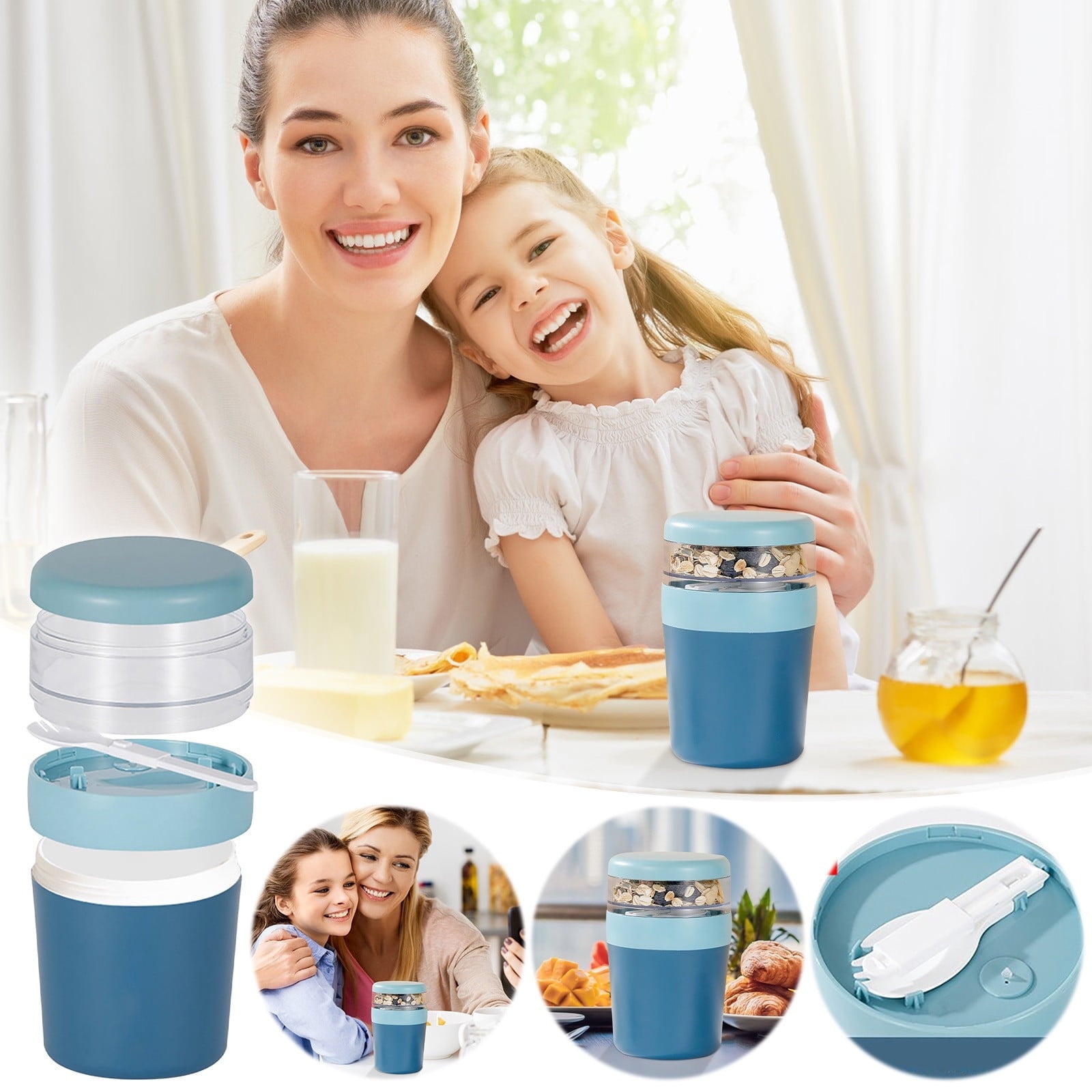 Cieatiam Breakfast On The Go Cups, 22oz Salad Cup To Go, Take And Go ...