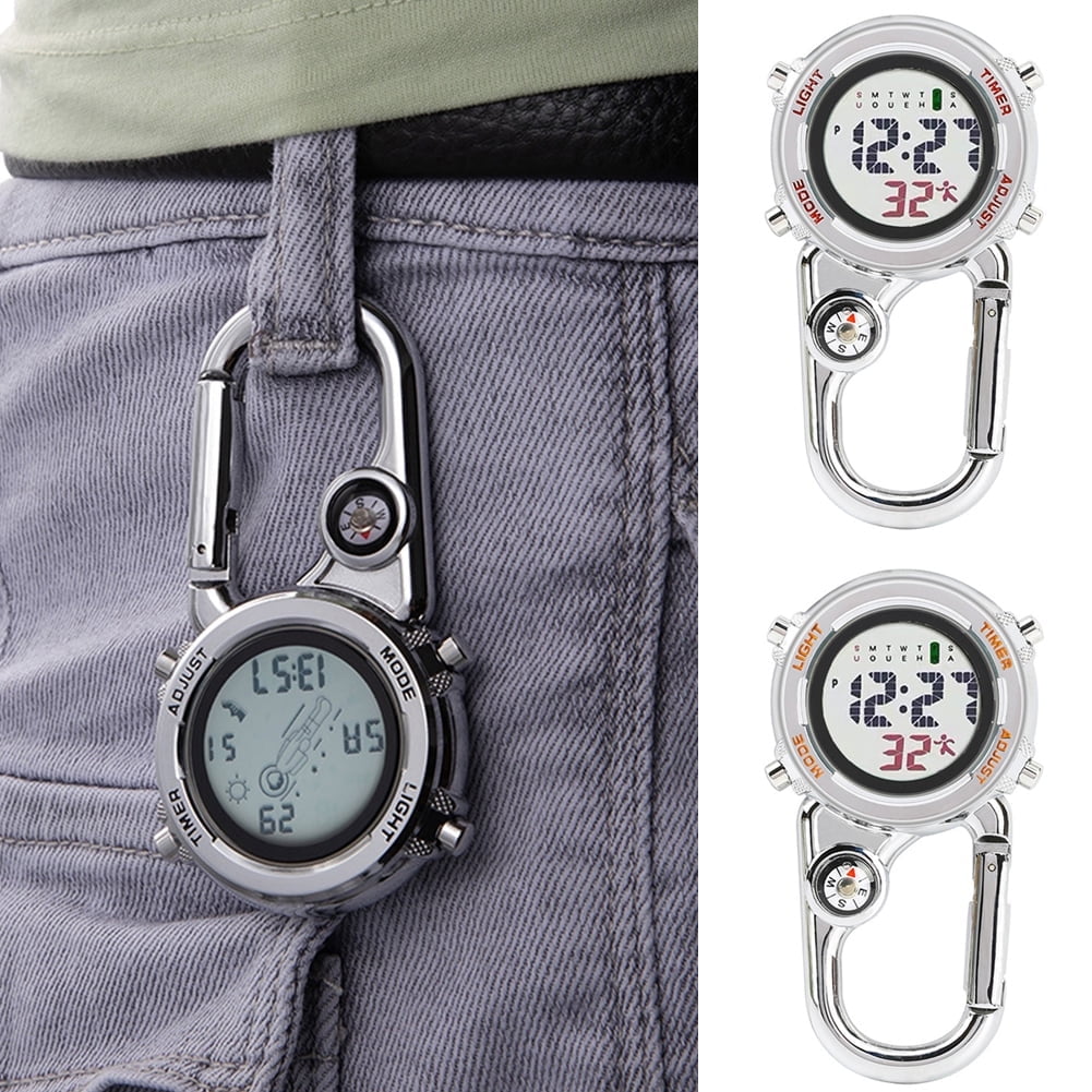 Cieatiam Clip on Digital Quartz Watch Backpack Belt Waterproof and ...