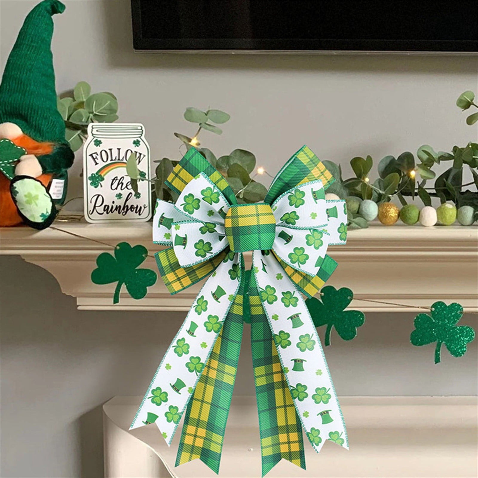 Cieatiam Decorations for Living Room St. Patrick'S Bow Decoration B ...