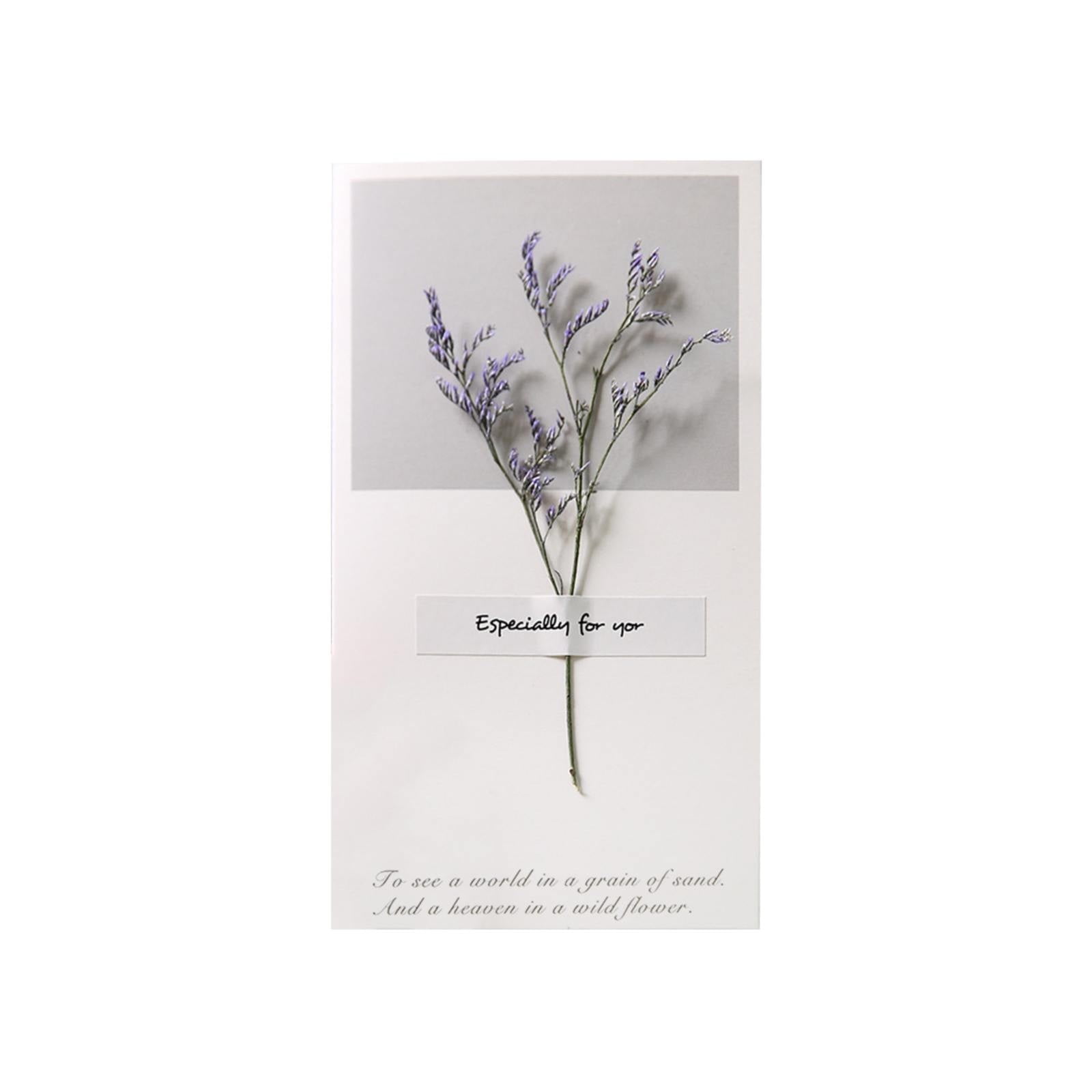 Cieatiam Dried Flower Greeting Cards Mother's Day Cards Valentine's Day ...