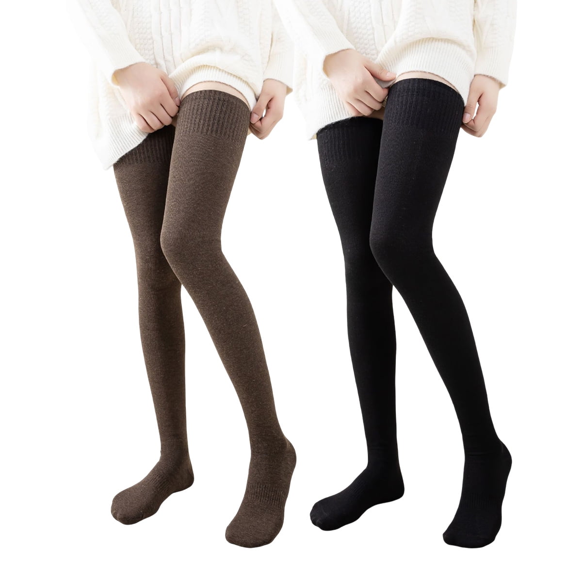 Cieatiam Extra Long Socks Thigh High Cotton Socks Extra Long Knee Boot ...