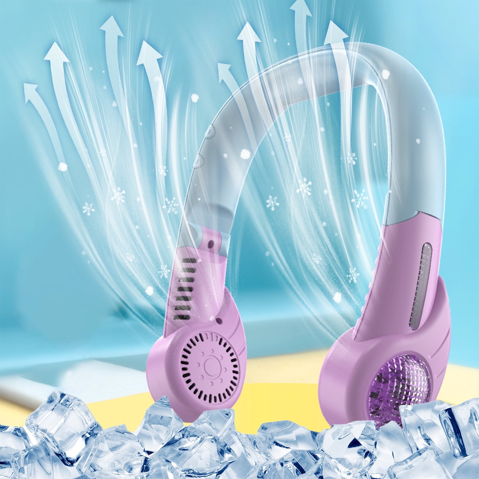 Cieatiam Folding Portable Neck Hanging Small Fan USB Rechargeable ...