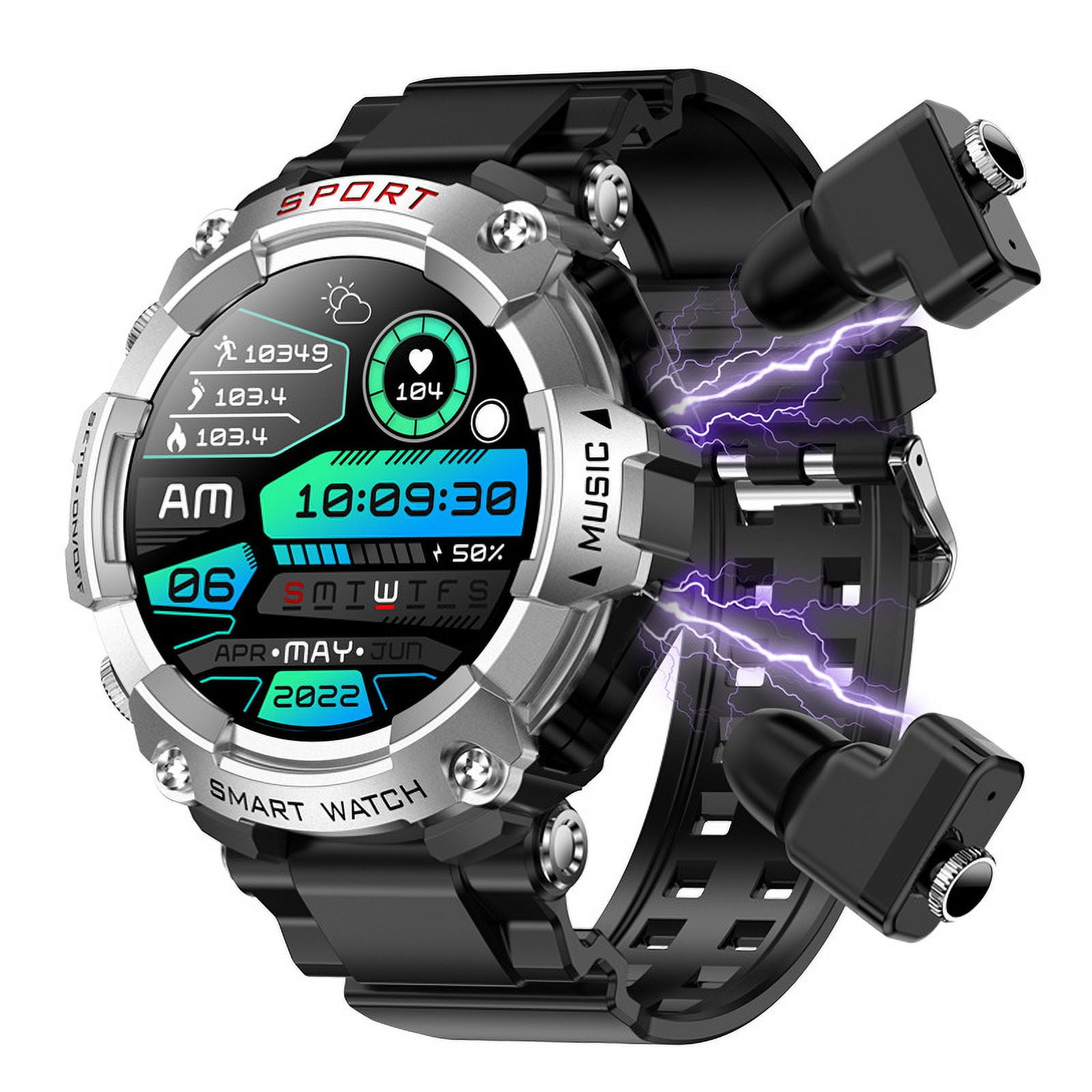 Cieatiam Health Monitoring Blood Oxygen Voice Assistant Music Recording ...