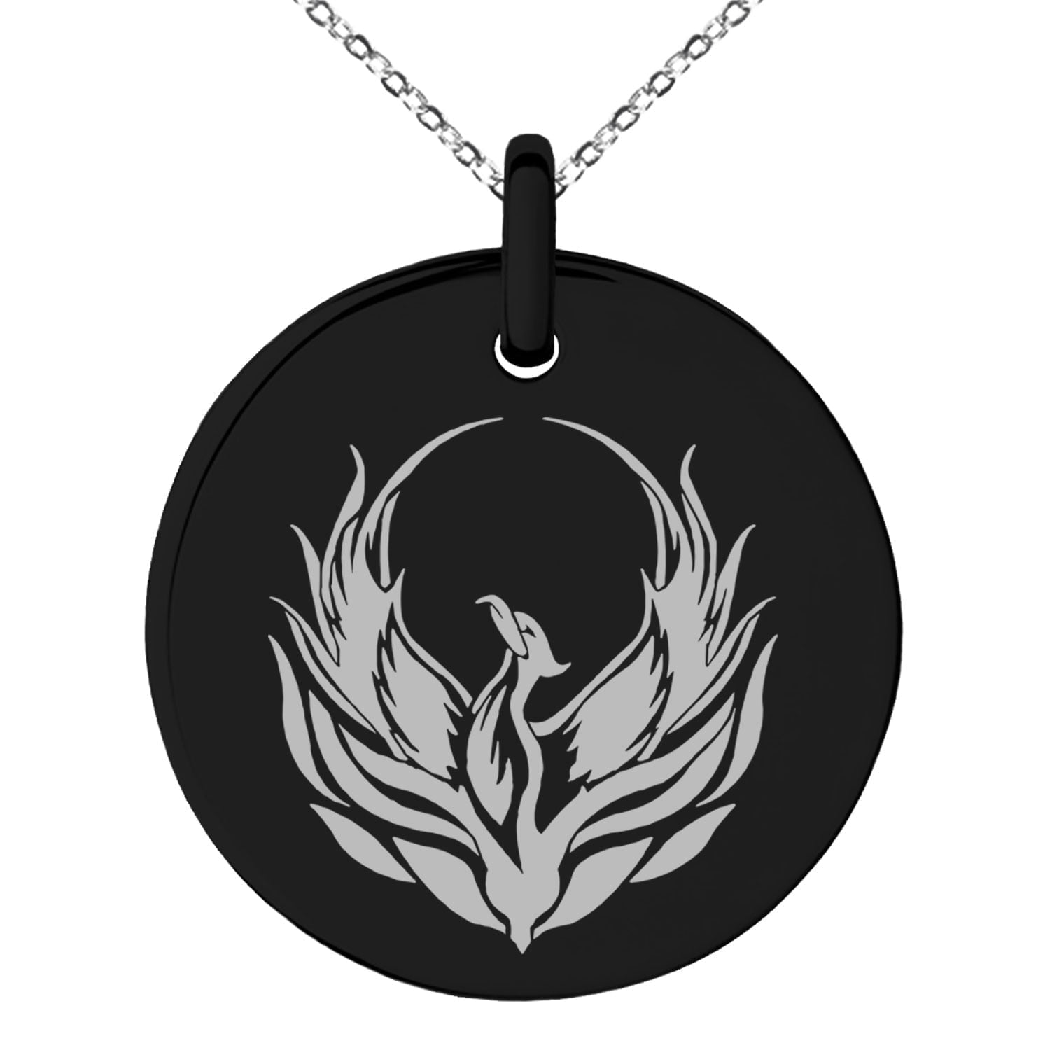 Cieatiam Stainless Steel Greek Mythology Phoenix Engraved Small ...