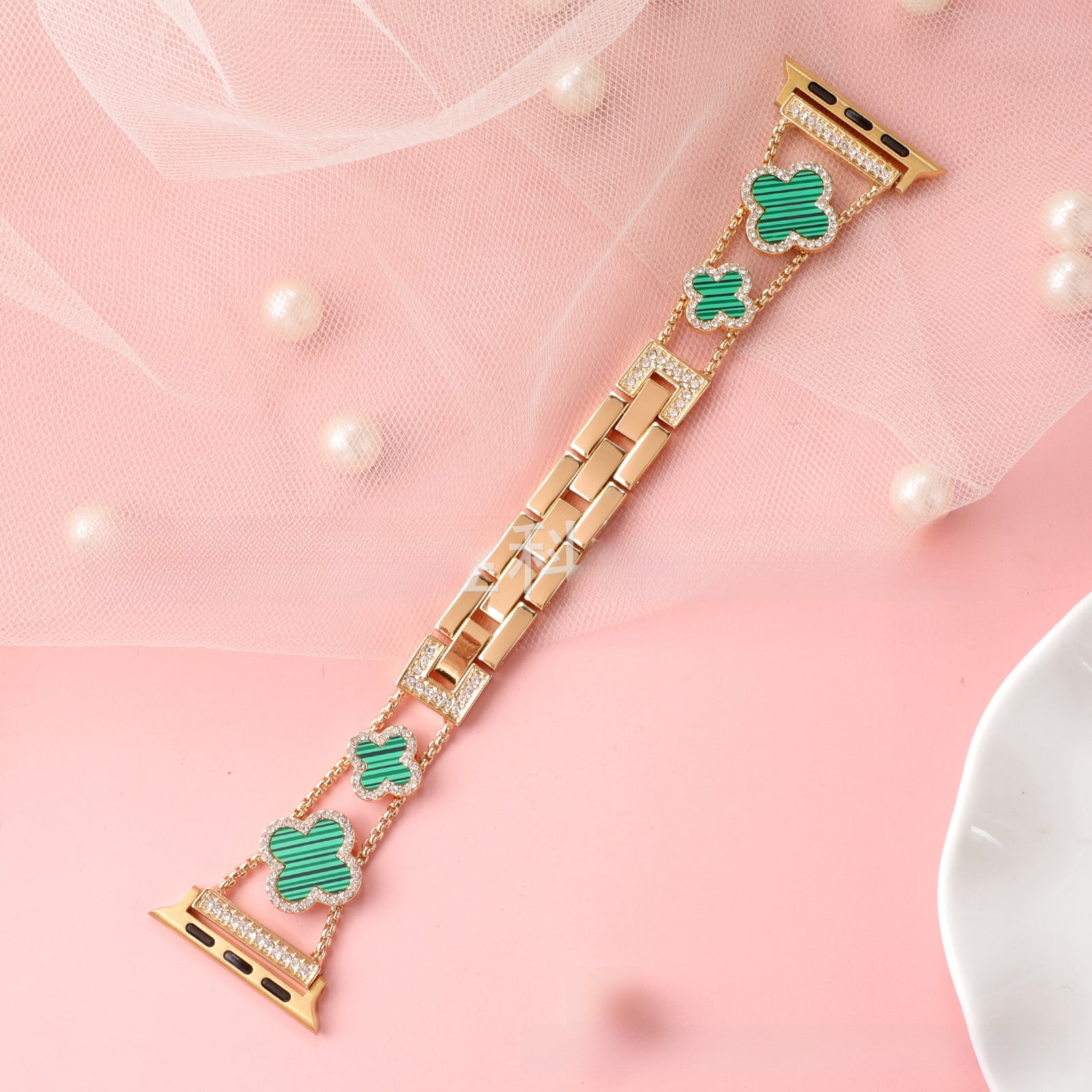 Cieatiam Suitable for apple four-leaf clover metal watch with apple ...