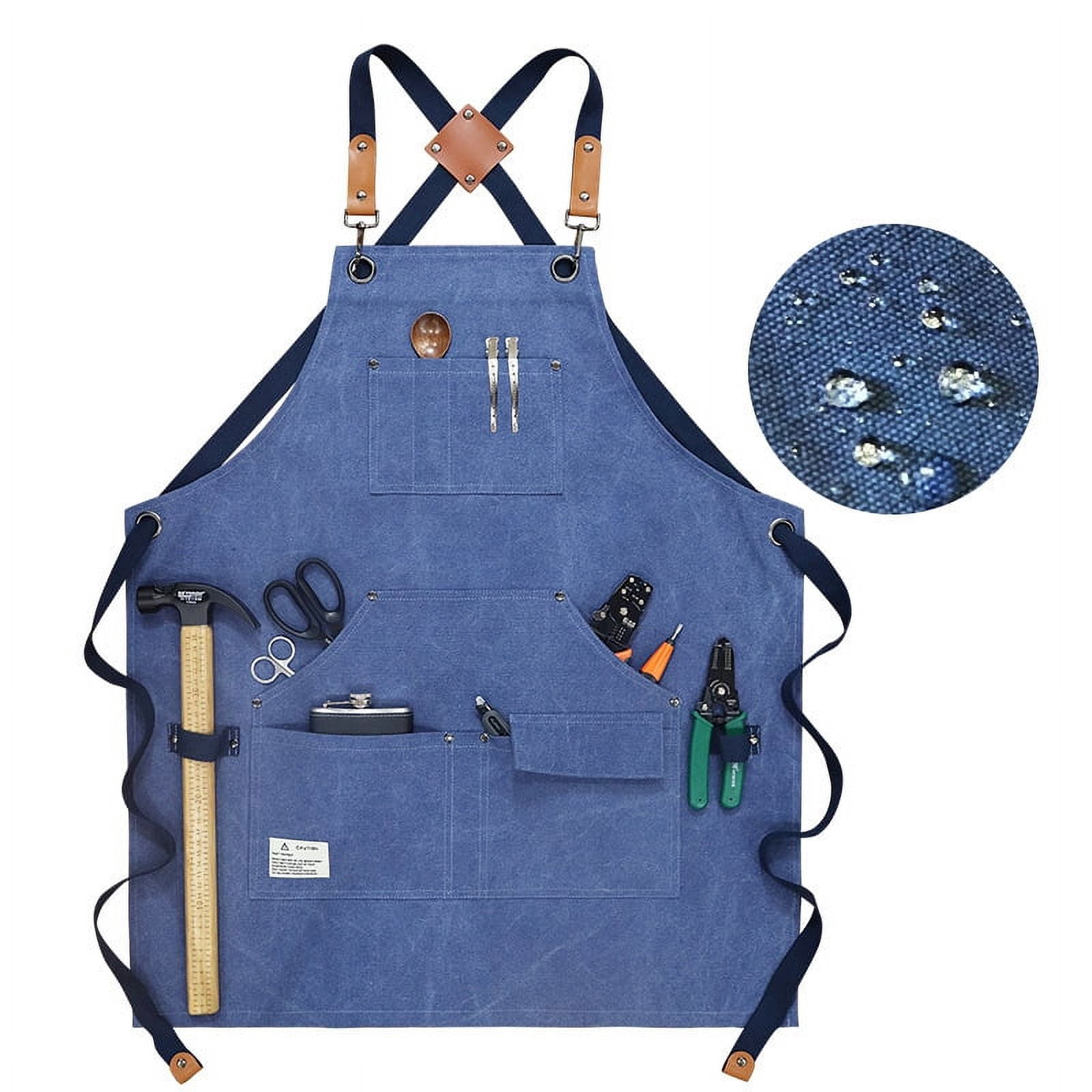 Cieatiam Thick canvas with multiple pockets craftsman's tool apron ...