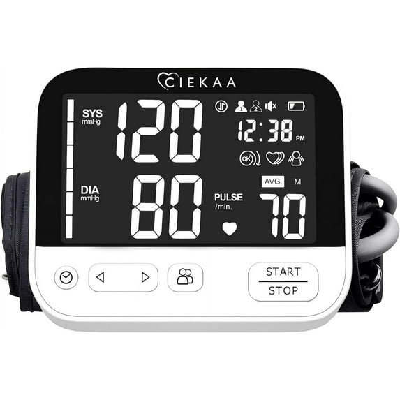 Ciekaa Upper Arm Blood Pressure Monitor Professional Accuracy, Large ...