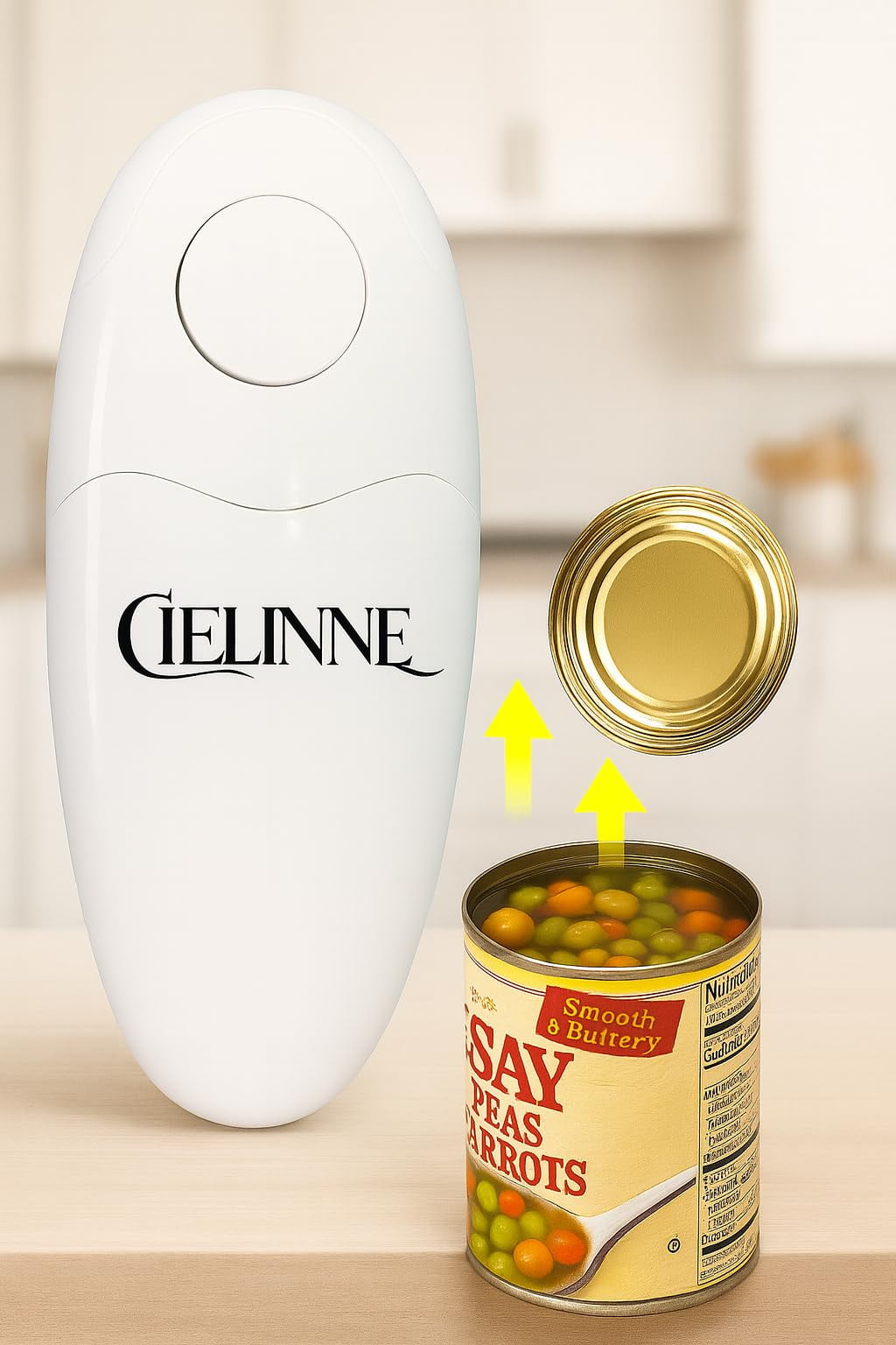 Cielinne Auto Electric Can Opener: One Touch, Safe, Easy, Smooth Edge ...
