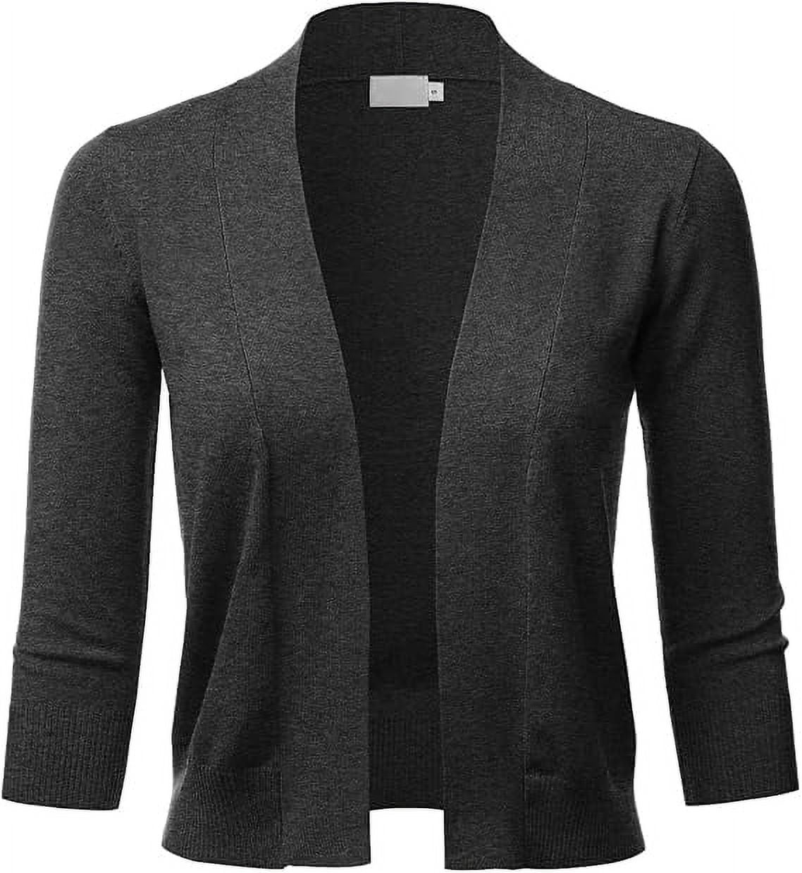 Cielo Women's Plus Size 3/4 Sleeve Solid Open Front Cropped Bolero ...