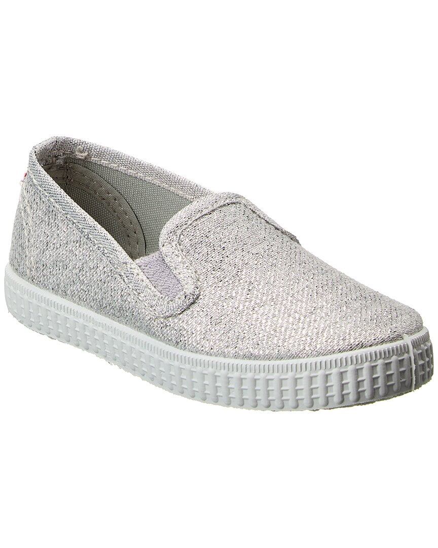 Cienta Cangrejo 2Elasticos Metalizado Canvas Slip-On Sneaker, 26, Silver - Walmart.com