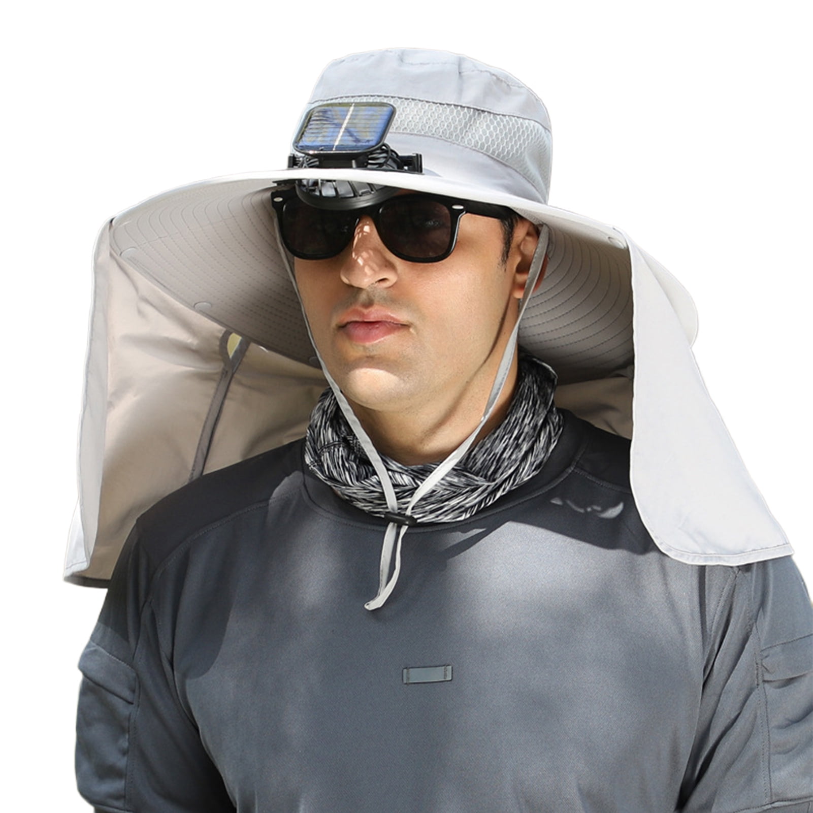 Cientrug Waterproof Cap With Solar Fan For Ultimate Sun Protection Wide ...