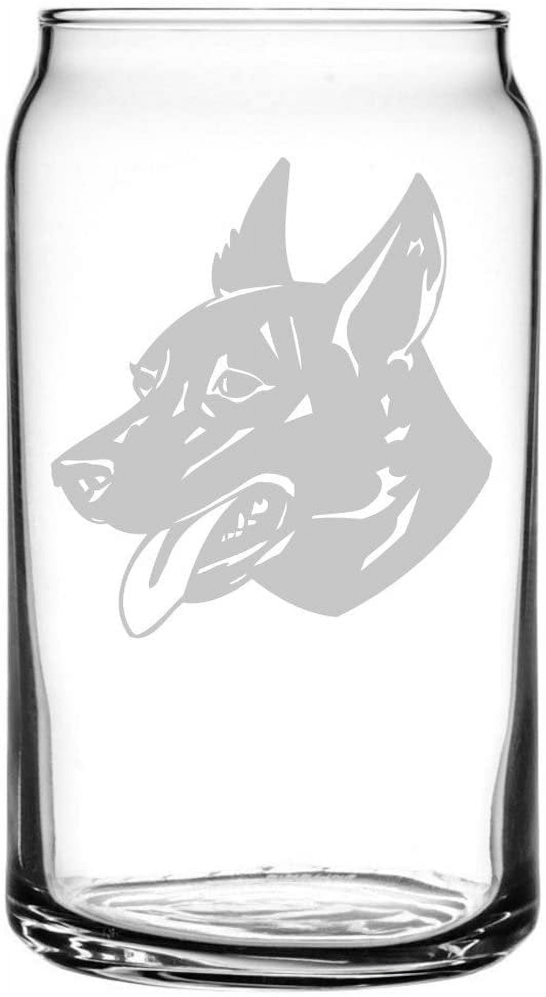 Cierny Sery Dog Themed Etched All Purpose 16oz Libbey Can Glass ...