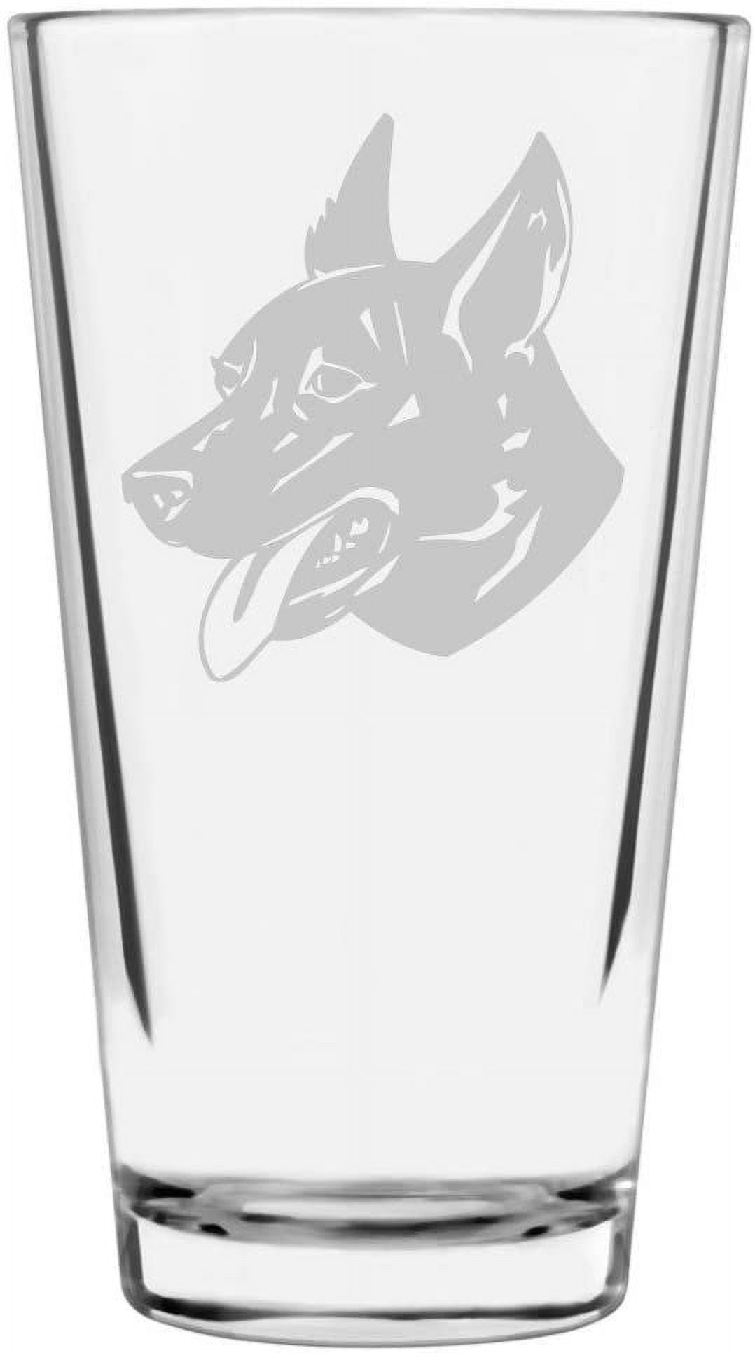 Cierny Sery Dog Themed Etched All Purpose 16oz Libbey Pint Glass ...