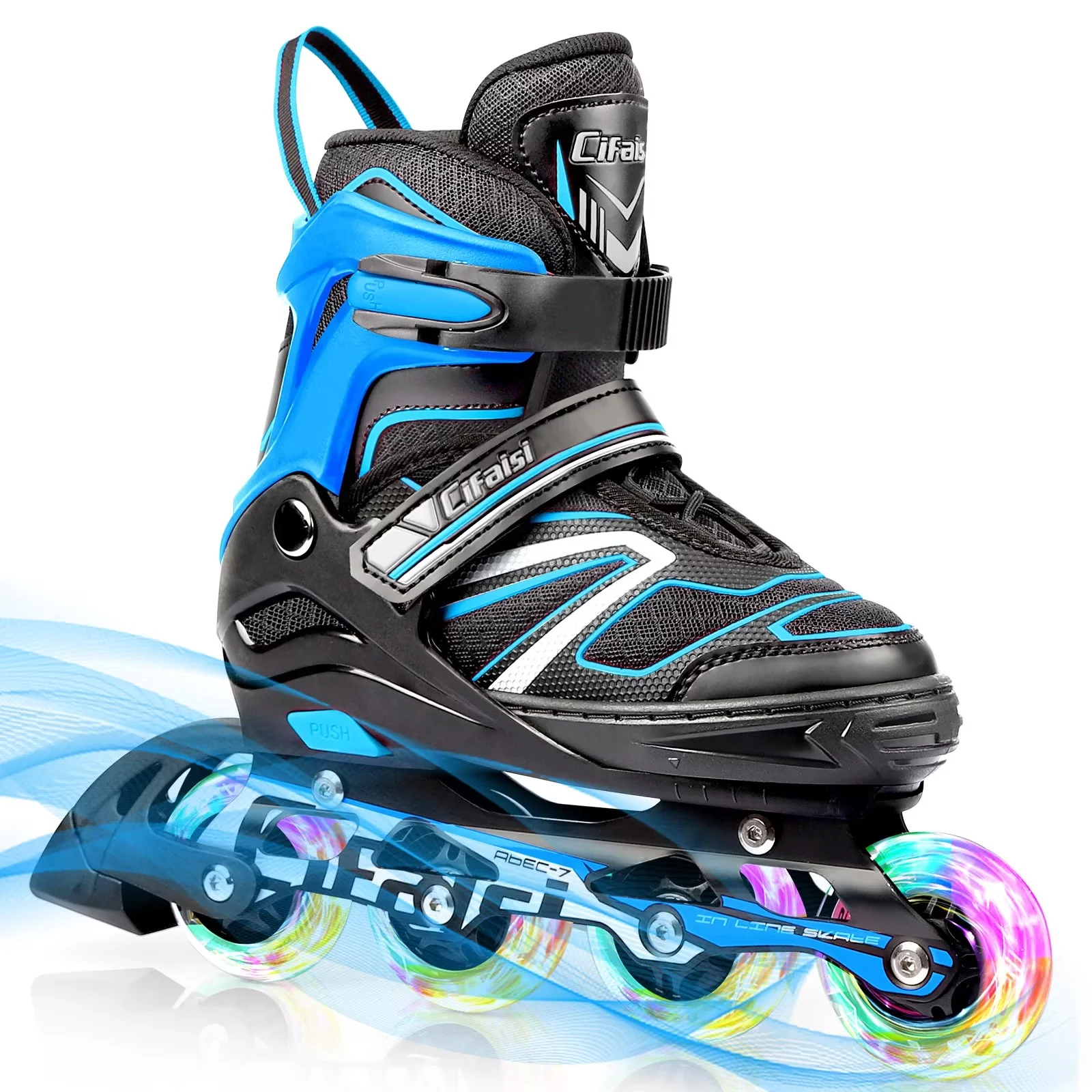 Cifaisi Adjustable Inline Skates, Illuminating 82A Wheels, Size 3-5 ...