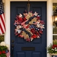 Cififendec 4th of July Ribbon Wreath, 13.7", Patriotic Independence Day ...