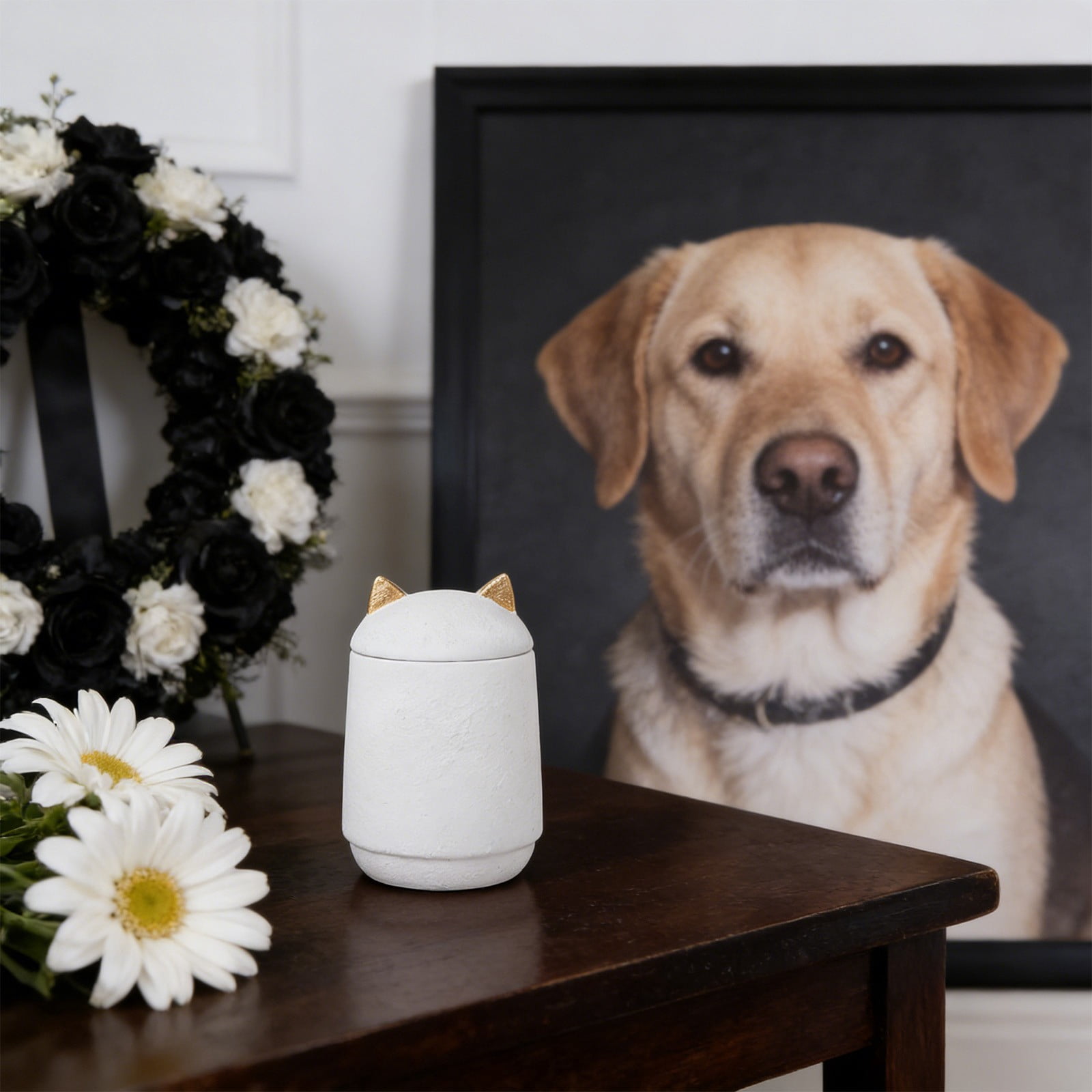 Cififendec Pet Memorial Urn for Ashes, 6.3"×3.94", Fur and Teeth ...