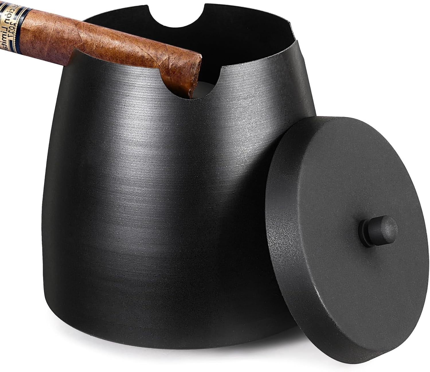 Cigar Ashtray with Lid for Outdoors Indoors Outside Patio Home Black ...