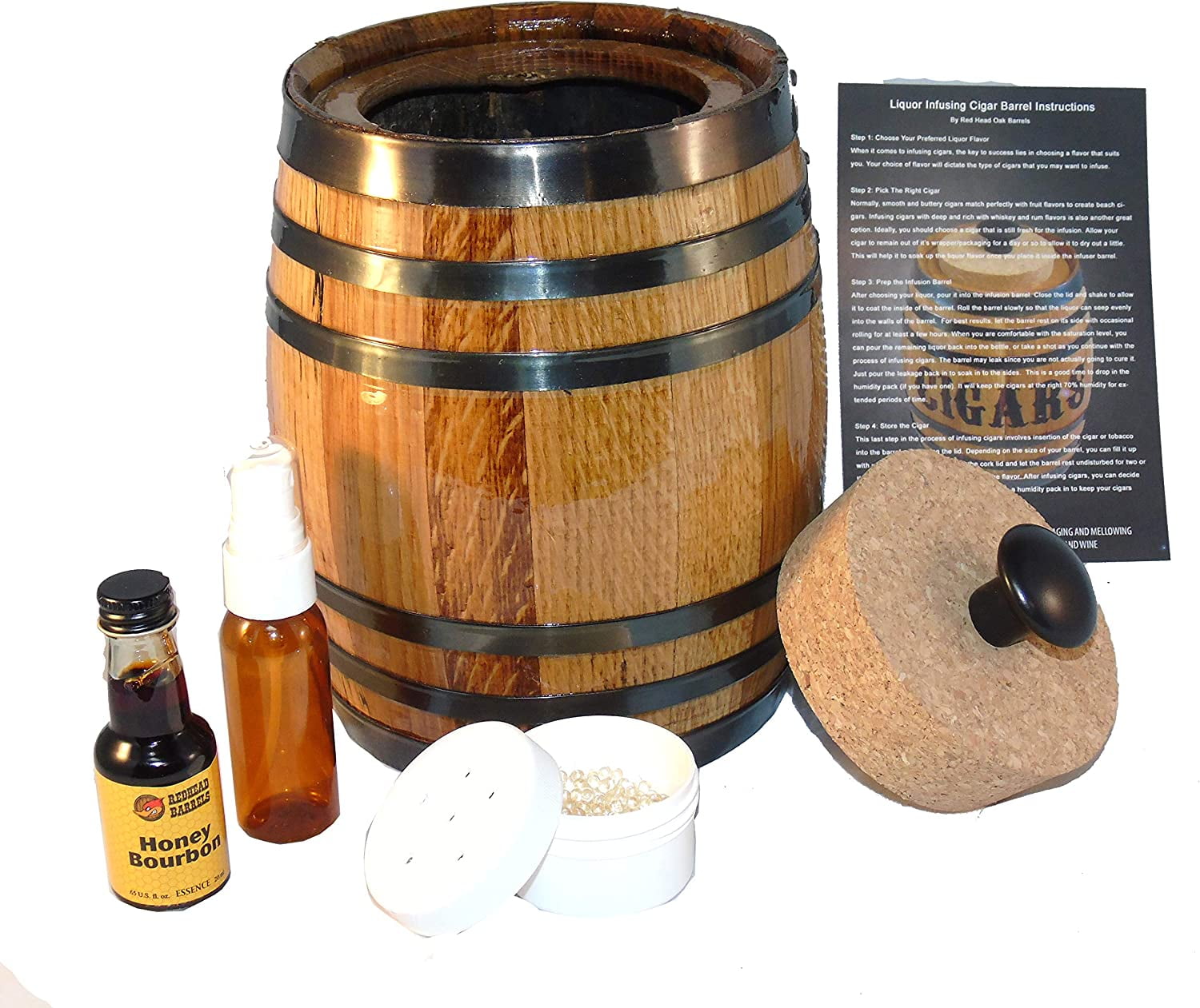 Cigar Barrel Humidor Kit With Flavored Alcohol Essence To Flavor Your ...