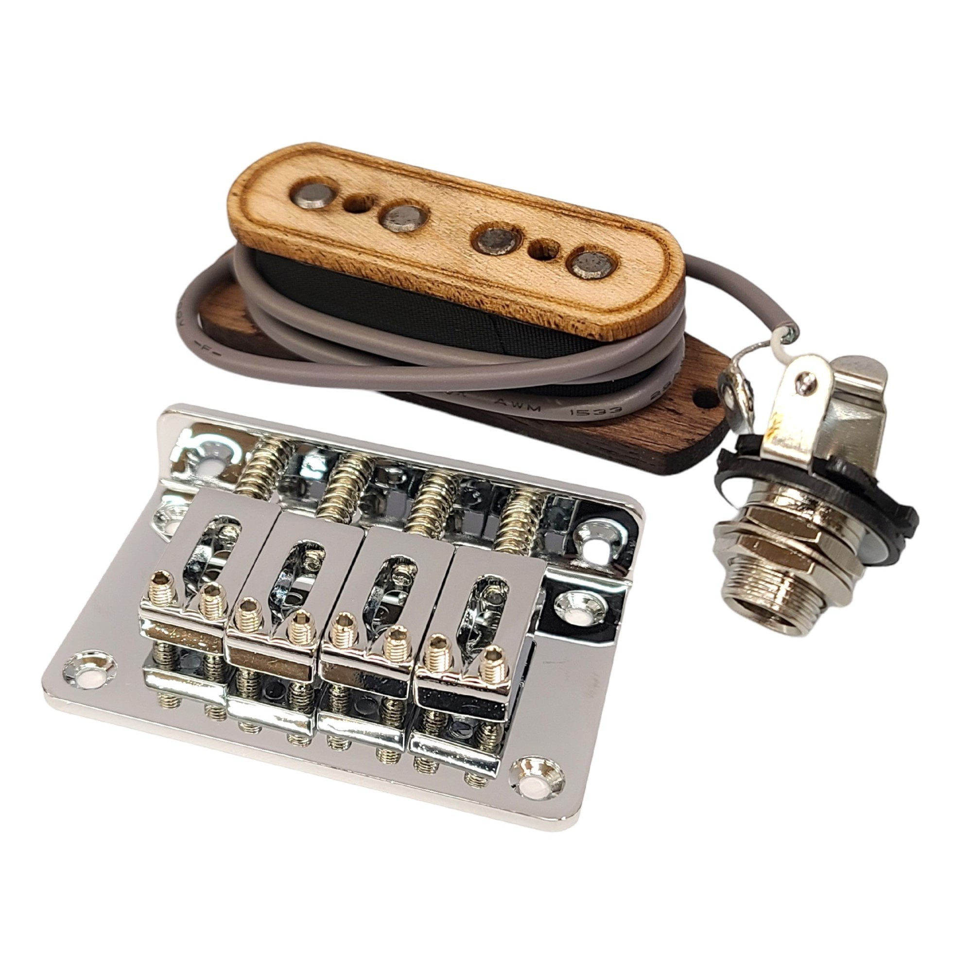 Cigar Box Guitar Bridge Pickup 4 String Wooden Hard-tail Bundle ...