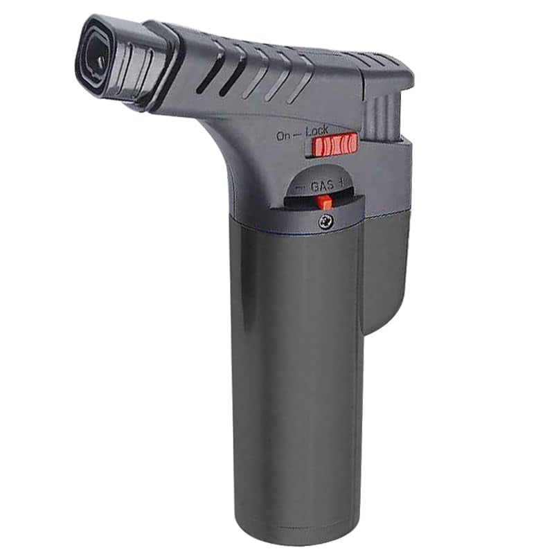 Cigar Cigarette Heavy Double Jet Flame Lighter Red ColorGas Lock System ...
