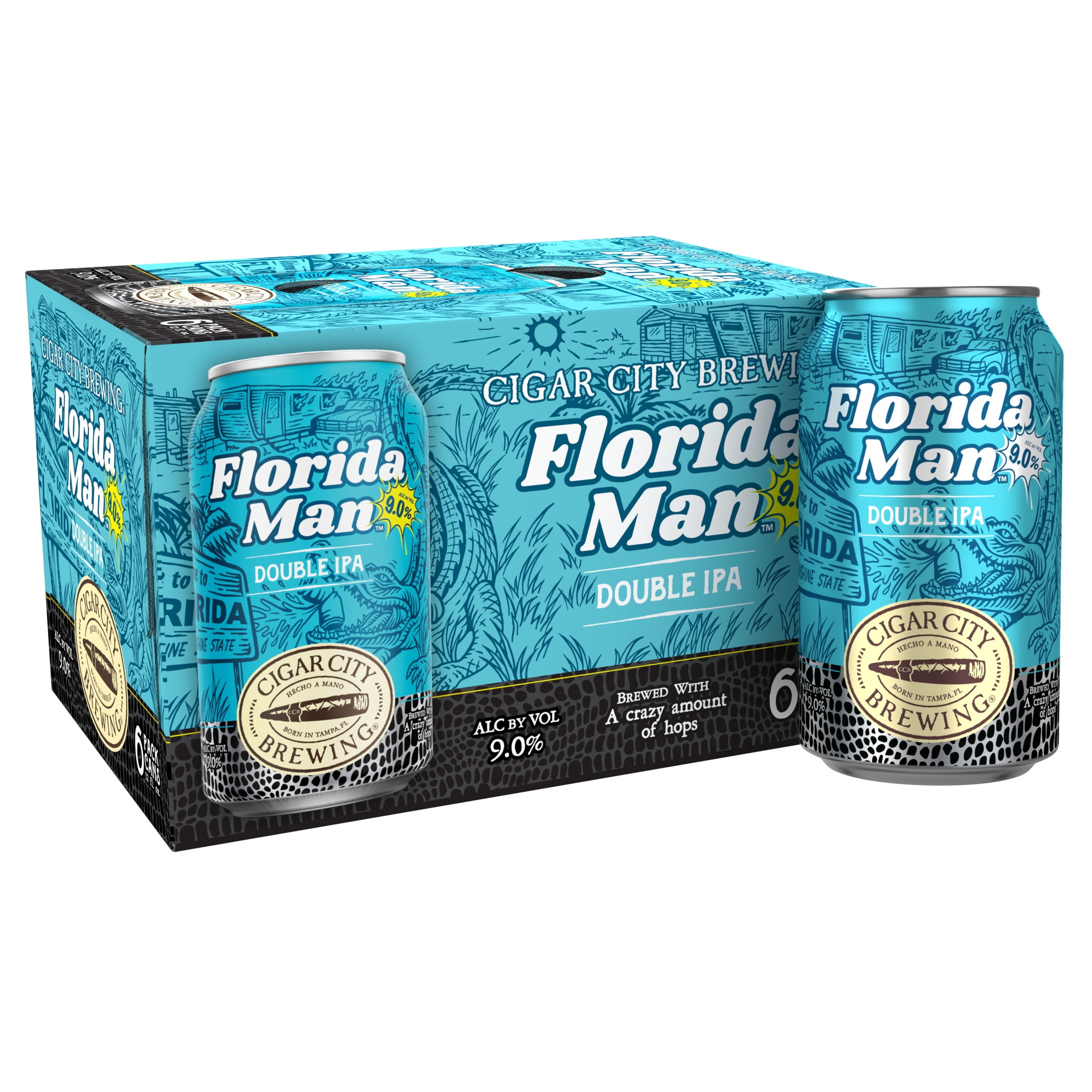 Cigar City Brewing Florida Man Double IPA Craft Beer, 12 fl oz 6 Pack ...