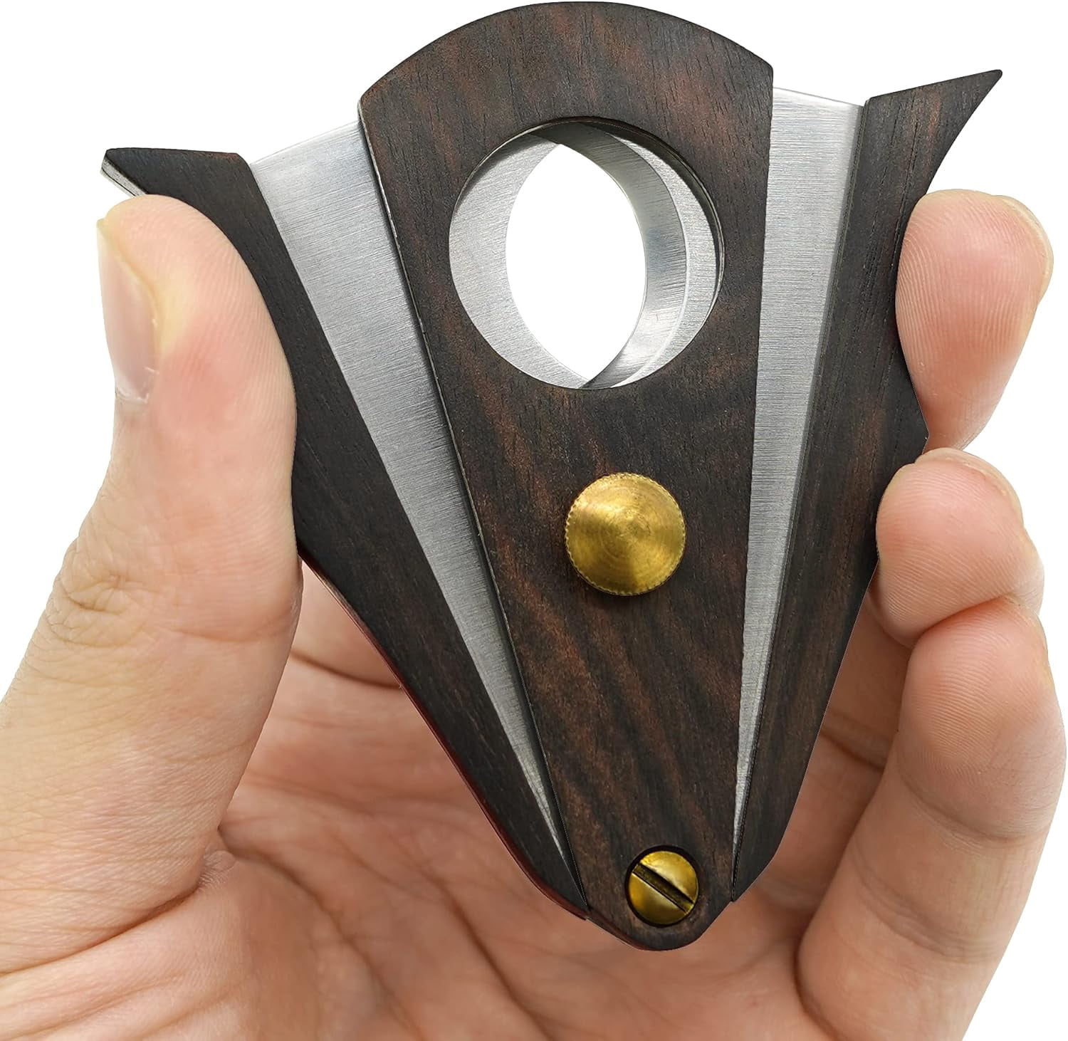 Cigar Cutter Lock System Wood Stainless Steel Double Cut Blade Cigar ...