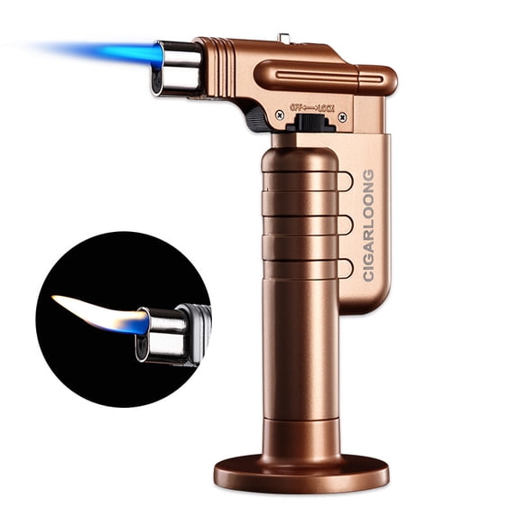 Cigar Desktop Lighter Windproof Straight Metal Stainless Steel ...