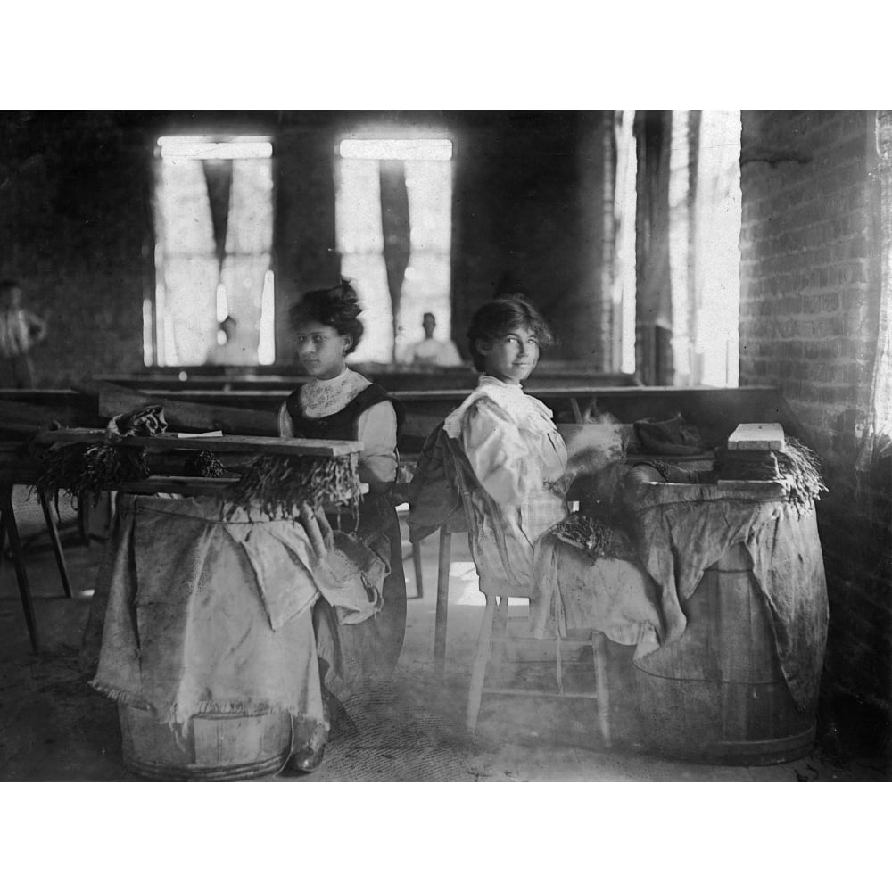 Cigar Factory 1909. Ntwo Young Women At Work At The Rarniriz Cigar ...