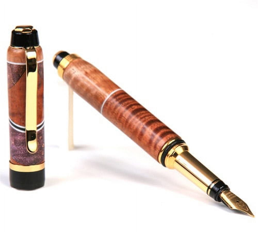 Cigar Fountain Pen - Curly Koa, Pyinma with Maple Burl Inlays - Walmart.com