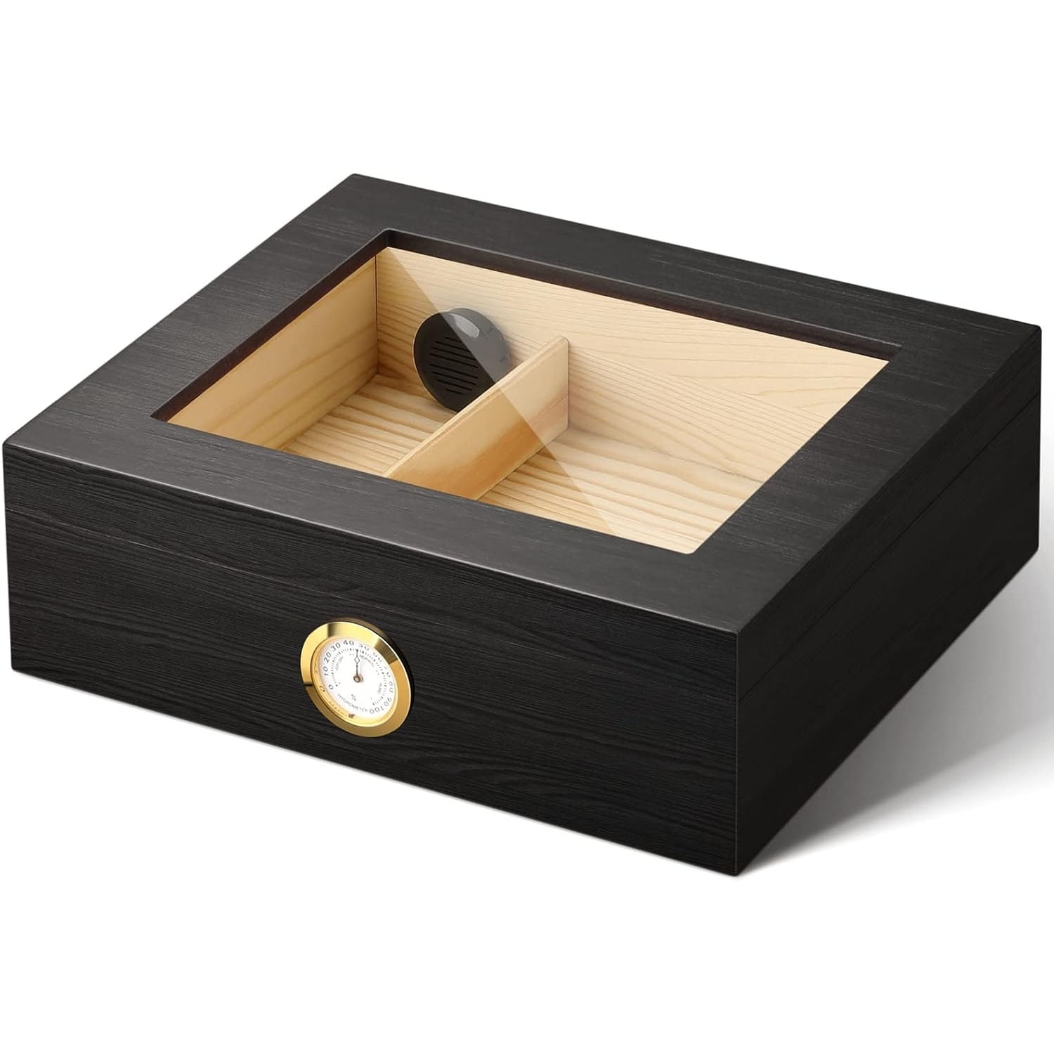 Cigar Humidor for 20-30 Cigars, Desktop Cedar Wood Storage Case Holds ...