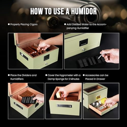 Cigar Humidor Box Handcrafted Cigar Humidor, Desktop Humidors Cigars ...