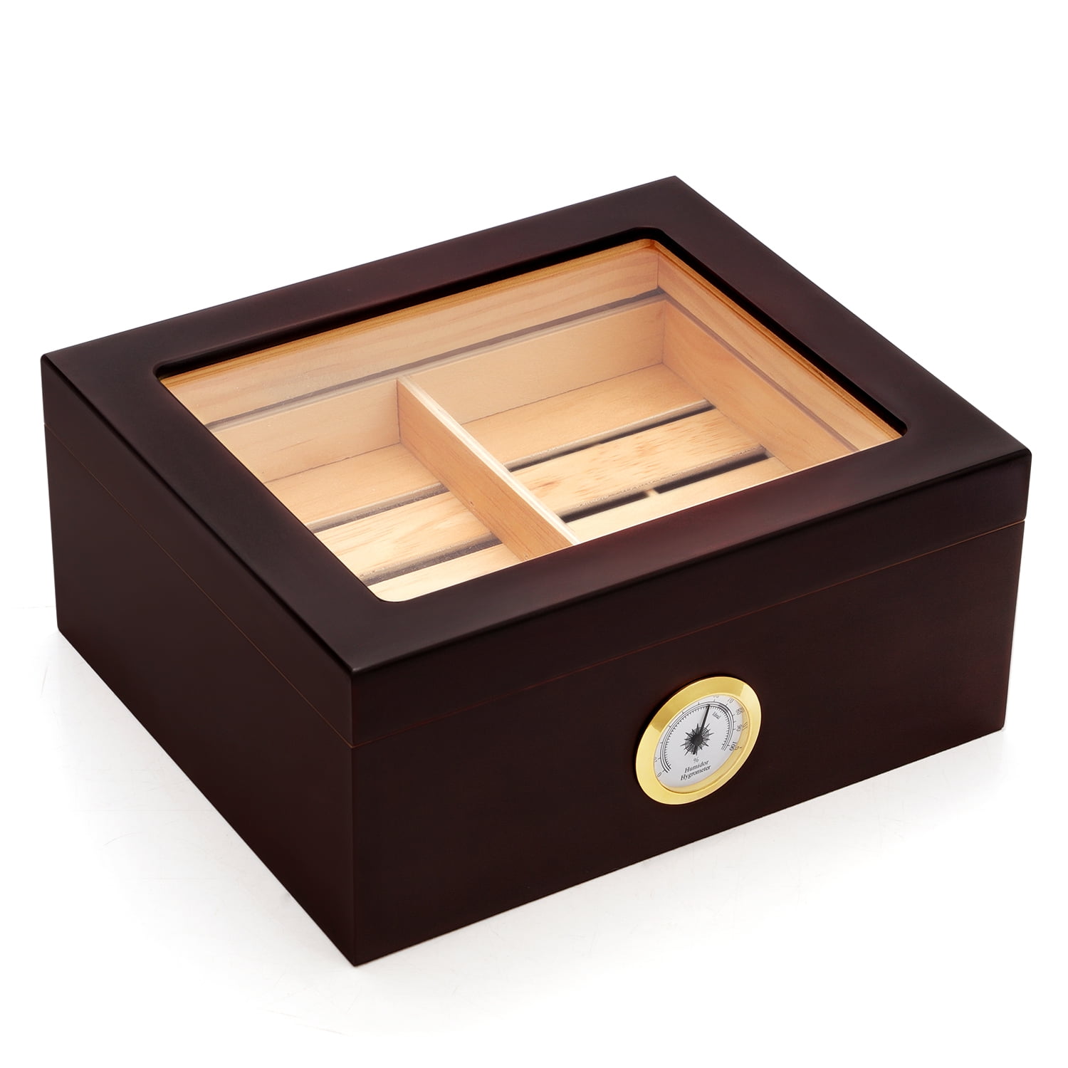 Cigar Humidor Mahogany Finish with Divider - Walmart.com