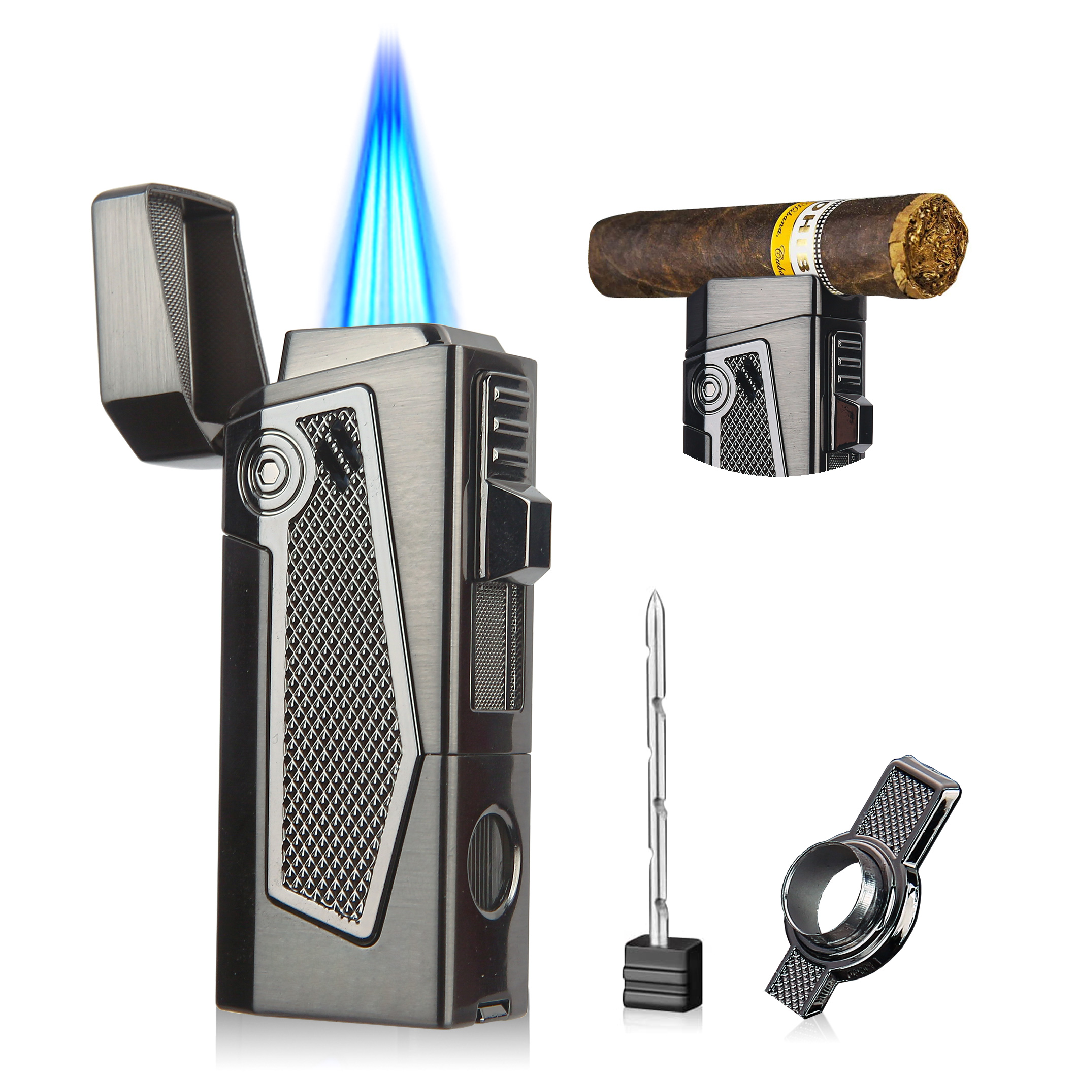 Cigar Lighter Multi-Functional Cigar Accessories Torch Lighters ...