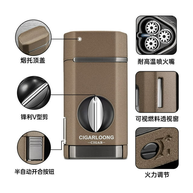 Cigar Lighter With Cigarette Holder V-Shaped Scissors Multi-Functional ...