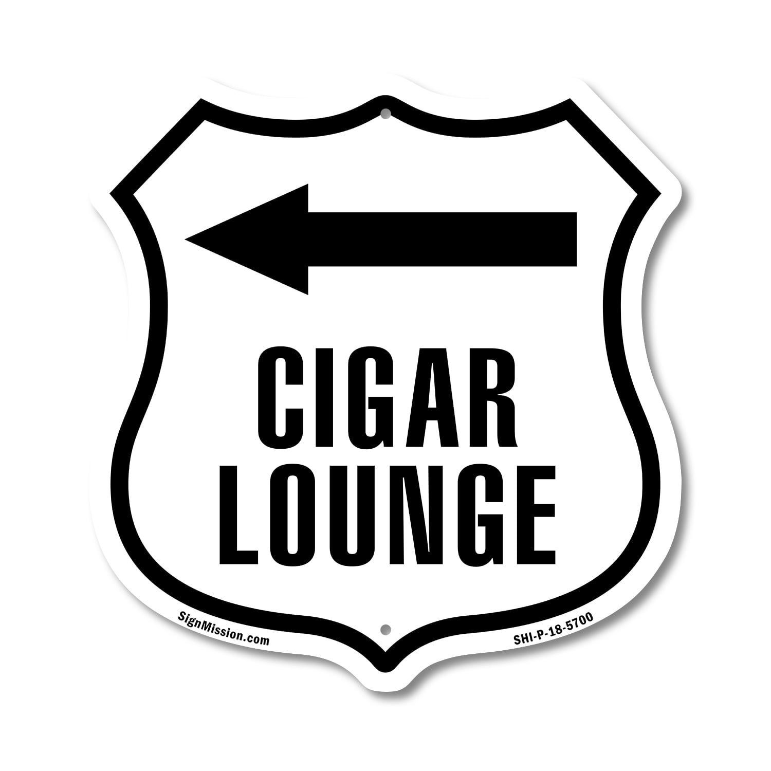 Cigar Lounge Left (2 Pack) 12 inch X 12 inch Shield-Shaped Rust-Free ...