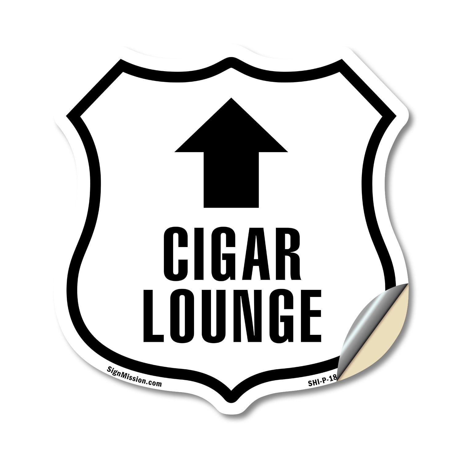 Cigar Lounge Up (2 Pack) 6 inch X 6 inch Shield Shaped Heavy Duty 3.2 ...