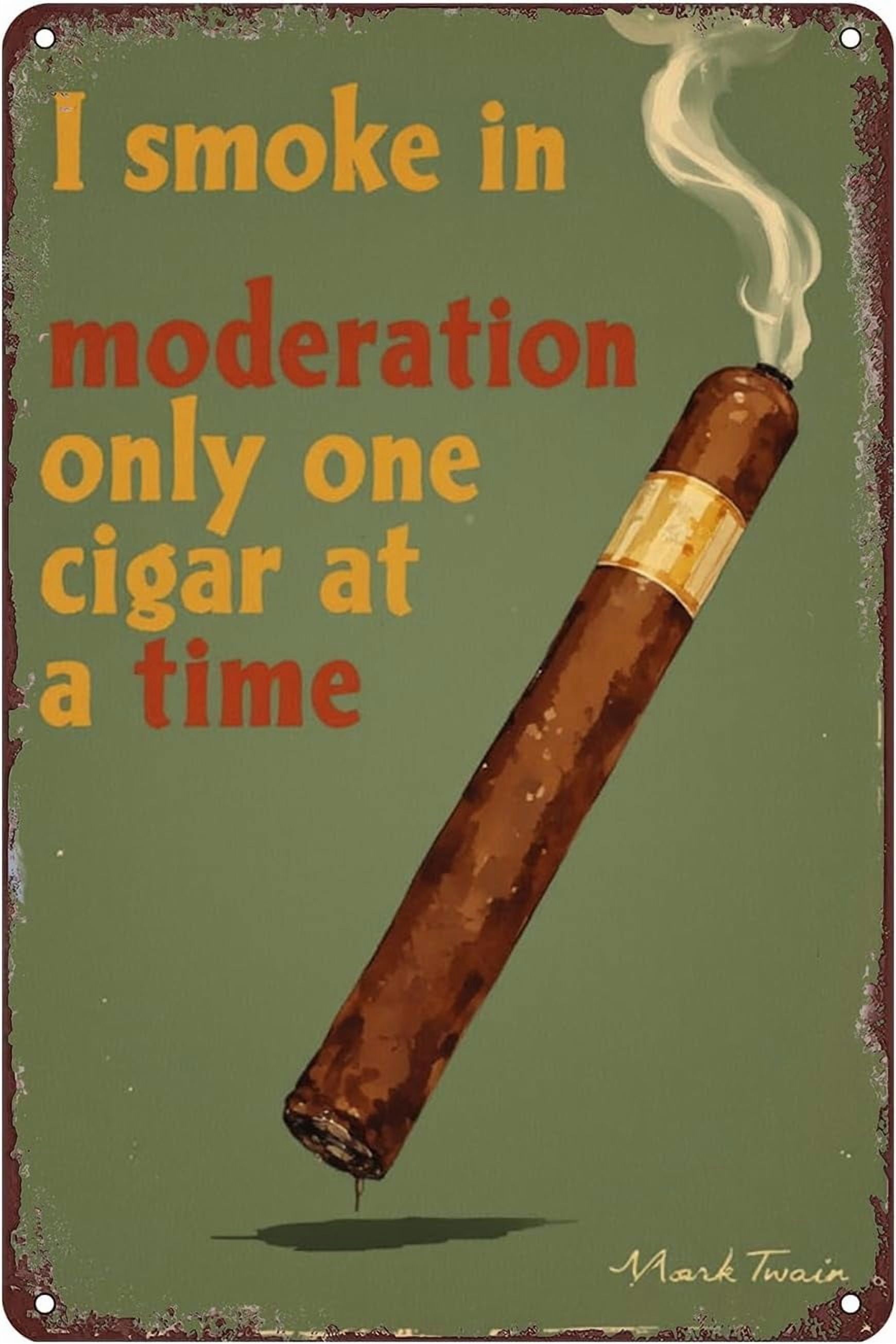 Cigar Quote Tin Sign Wall Decor - 12x8 Inch Tin Metal Vintage Wall Art ...