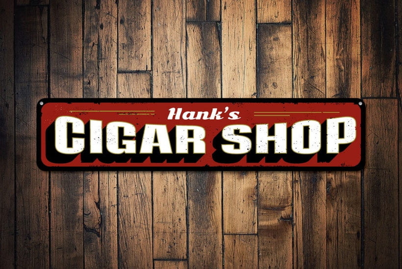 Cigar Shop Sign Shop Name Sign Man Cave Sign Metal Man Cave Decor Cigar ...