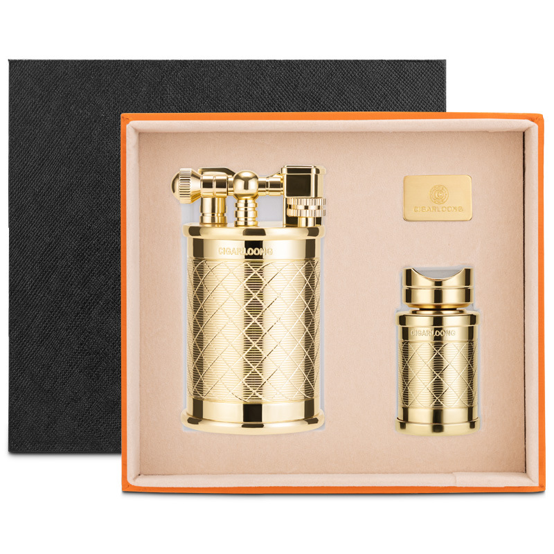 Cigar Smoking Set Suit Zinc Alloy Cigar Lighter Cigarette Holder Suit ...