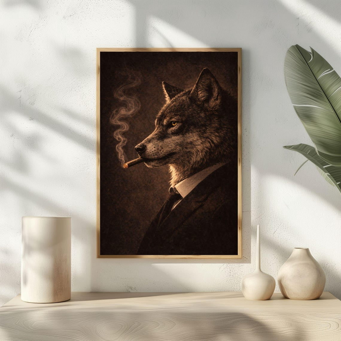 Cigar Smoking Wolf Dark Academia Art Gentleman Wolf In Suit Masculine ...