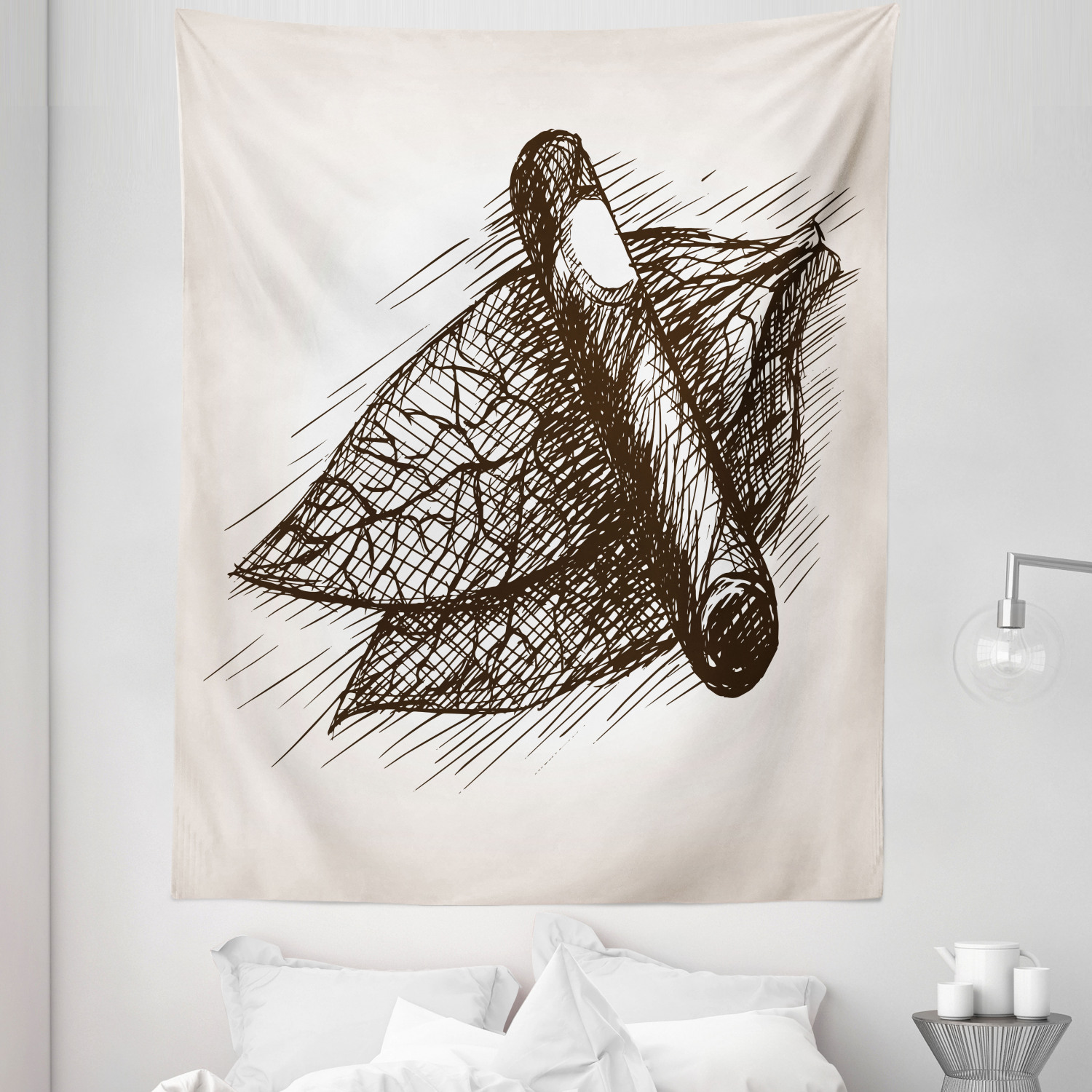 Cigar Tapestry, Tobacco Leaves and Cigar Sketch Art Illustration in ...