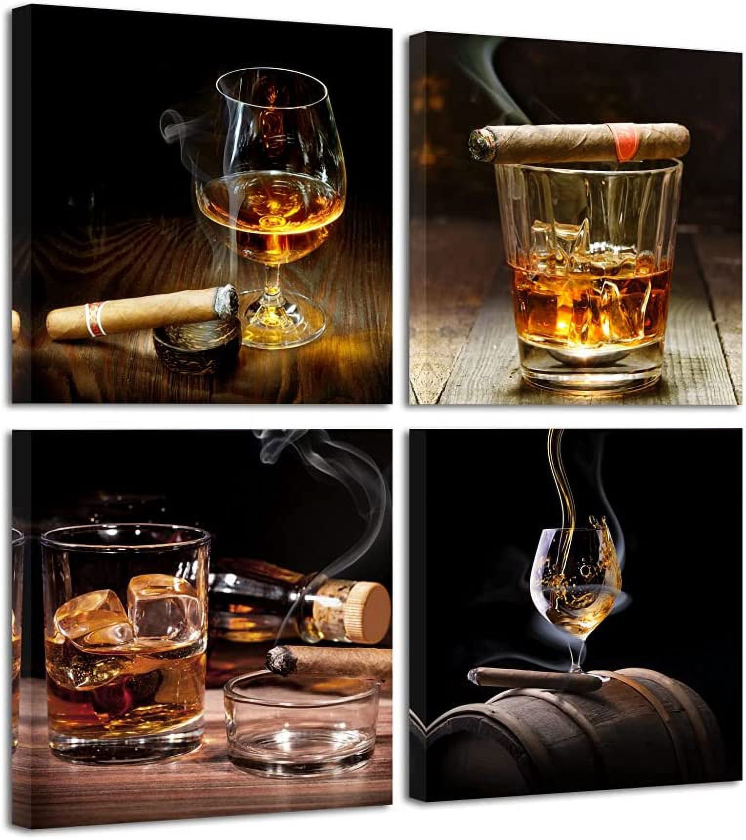 Cigar Wine Whisky Canvas Prints Wall Art Liquor Still Life Pictures ...