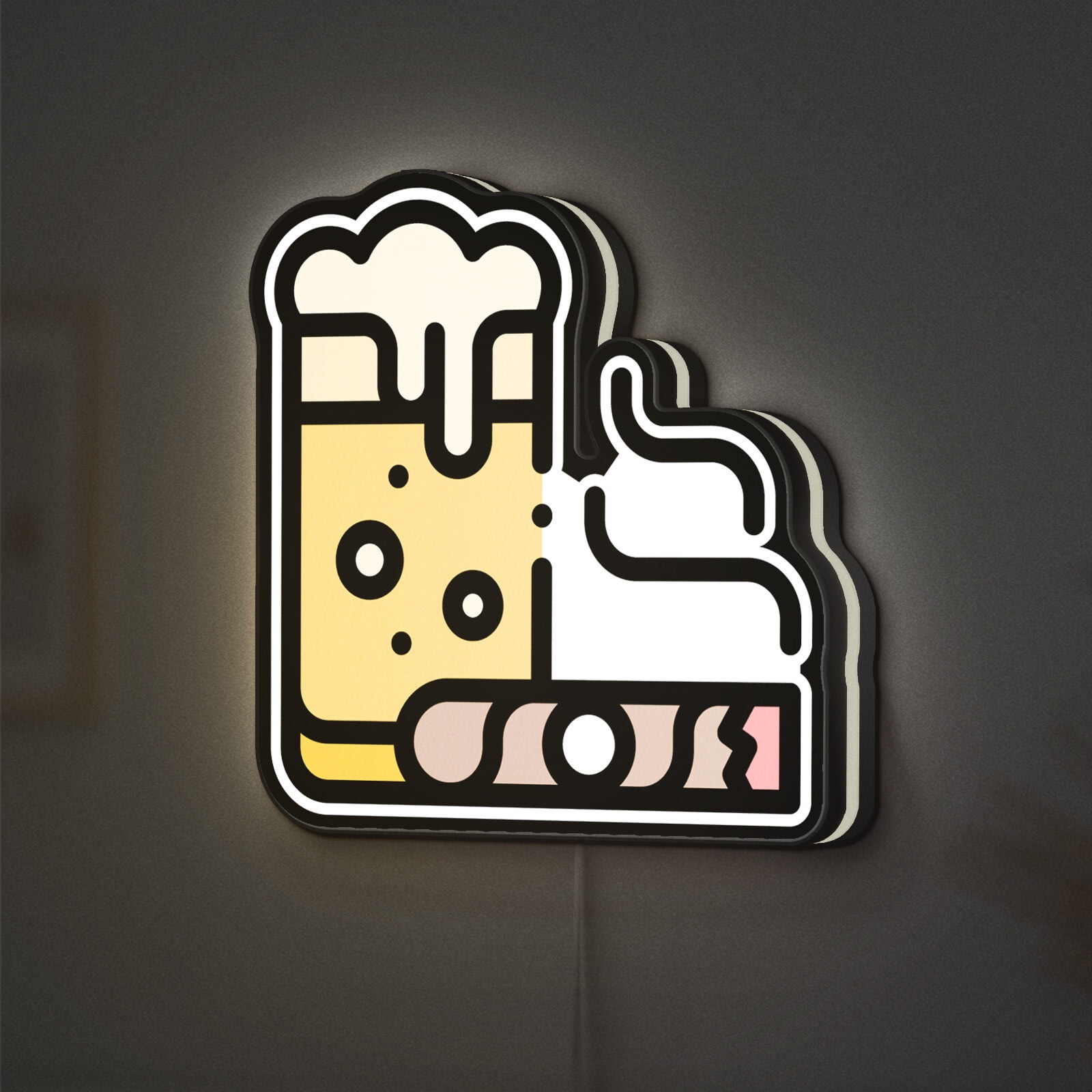 Cigar and Beer 3D Novelty Light Box, Bar Themed Mood Light for Home ...