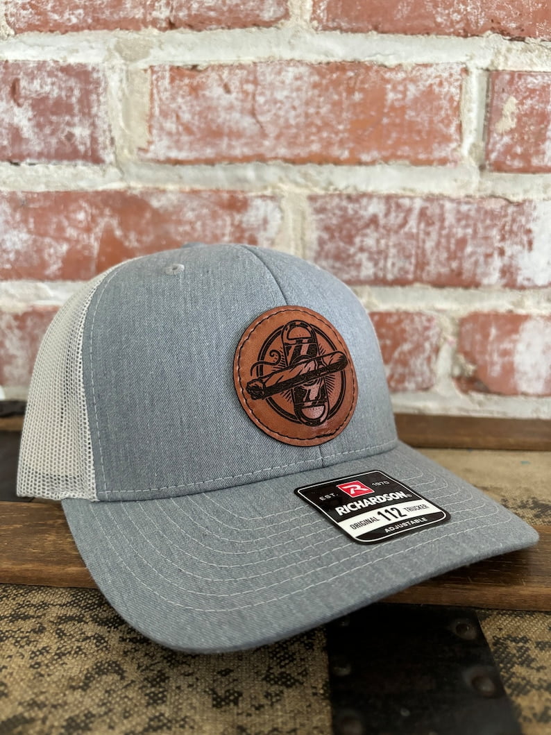 Cigar leather patch Hat, Richardson 112, trucker hat - Walmart.com