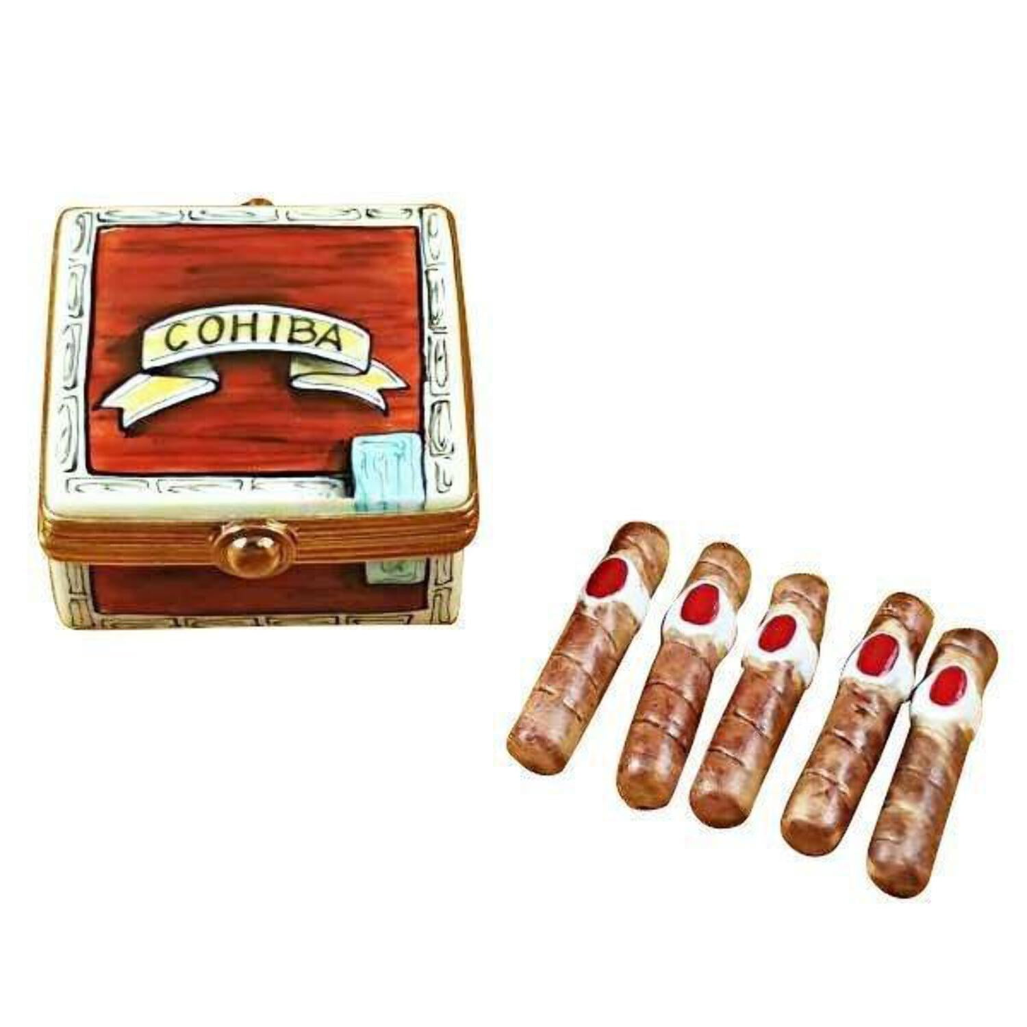 Cigar with Removable Cigars Limoges Box Porcelain Figurine - Walmart.com