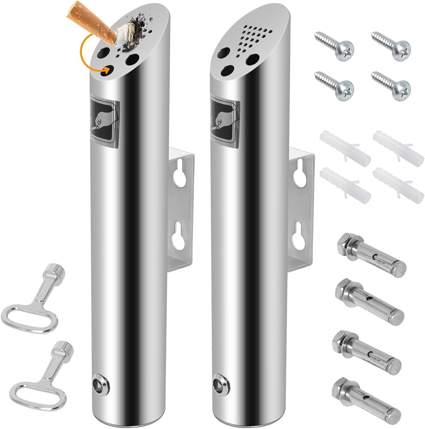 Cigarette Ashtray for Outside,Cigarette Disposal Outdoor,Wall Mounted ...