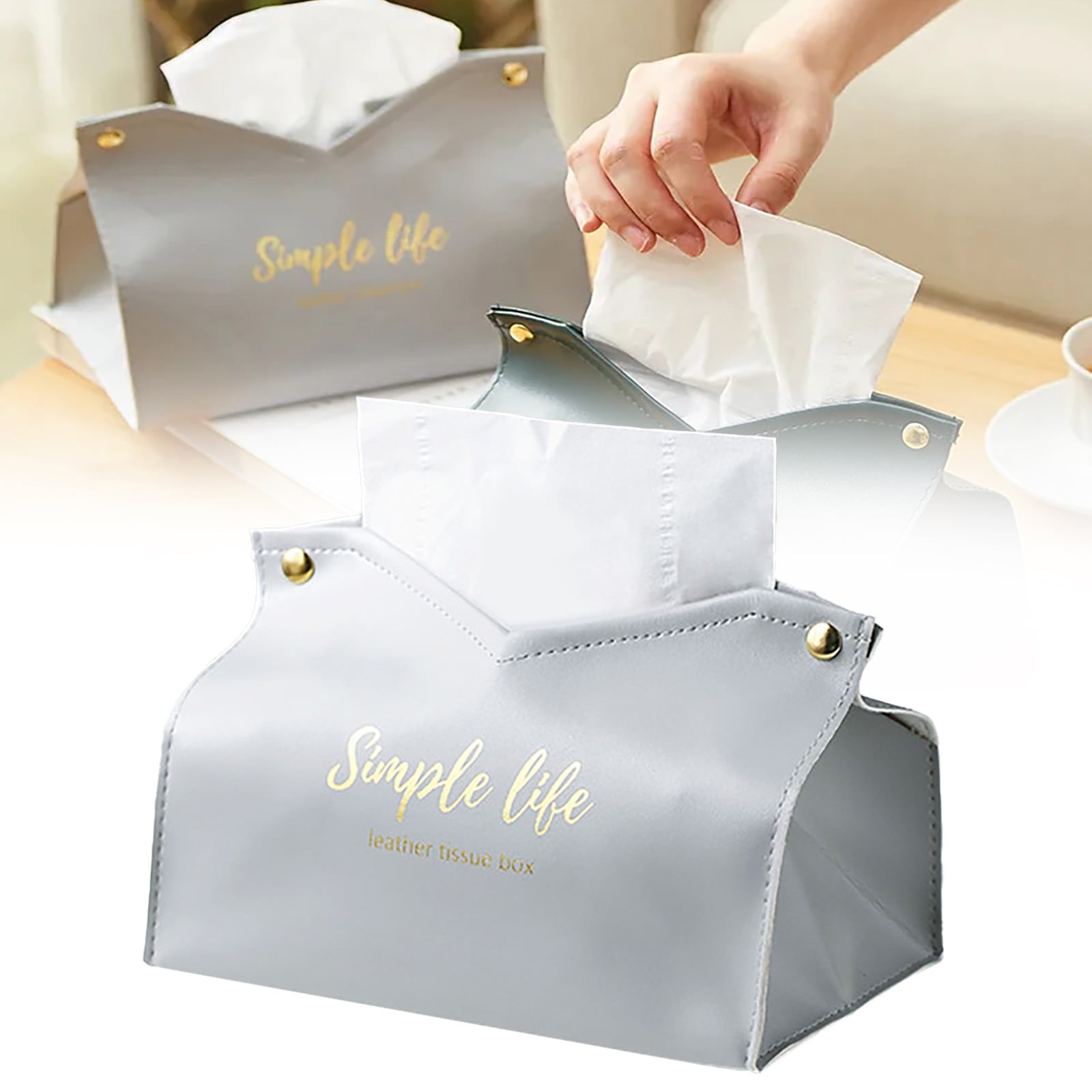 Cigarette Box High-Grade Grey|Simple PU Leather Tissue Box The Tissue ...